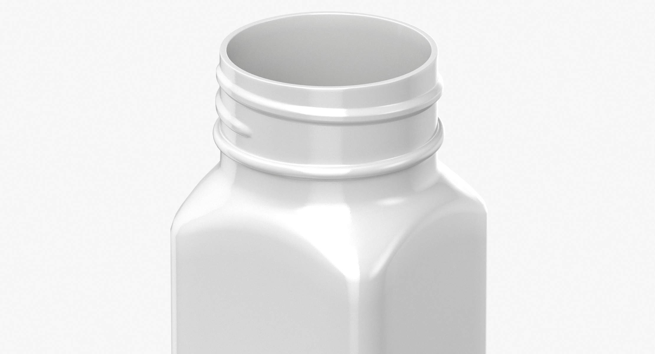 2oz 60ml Plastic Square Bottles White Collection 02 - 3 models 3D model ...