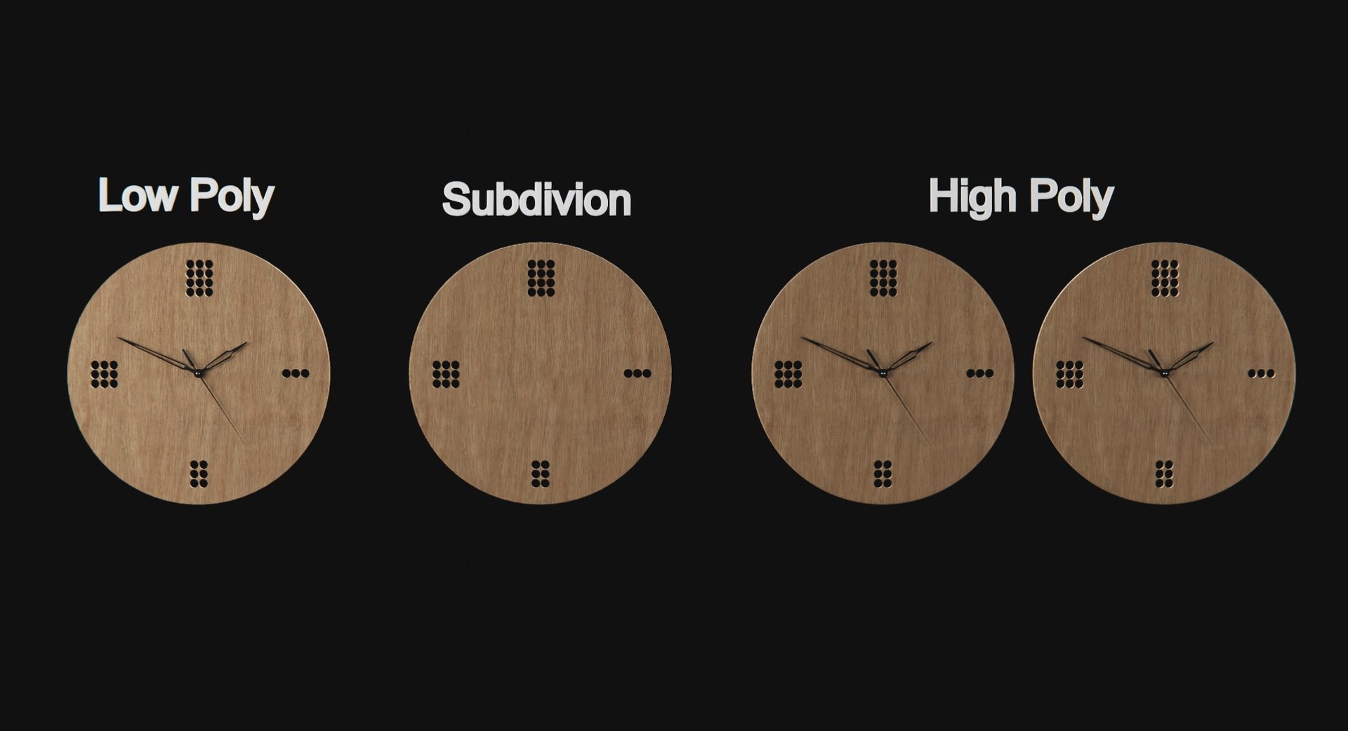 3D Model Minimalistic Wooden Clock Low-poly - TurboSquid 2065917