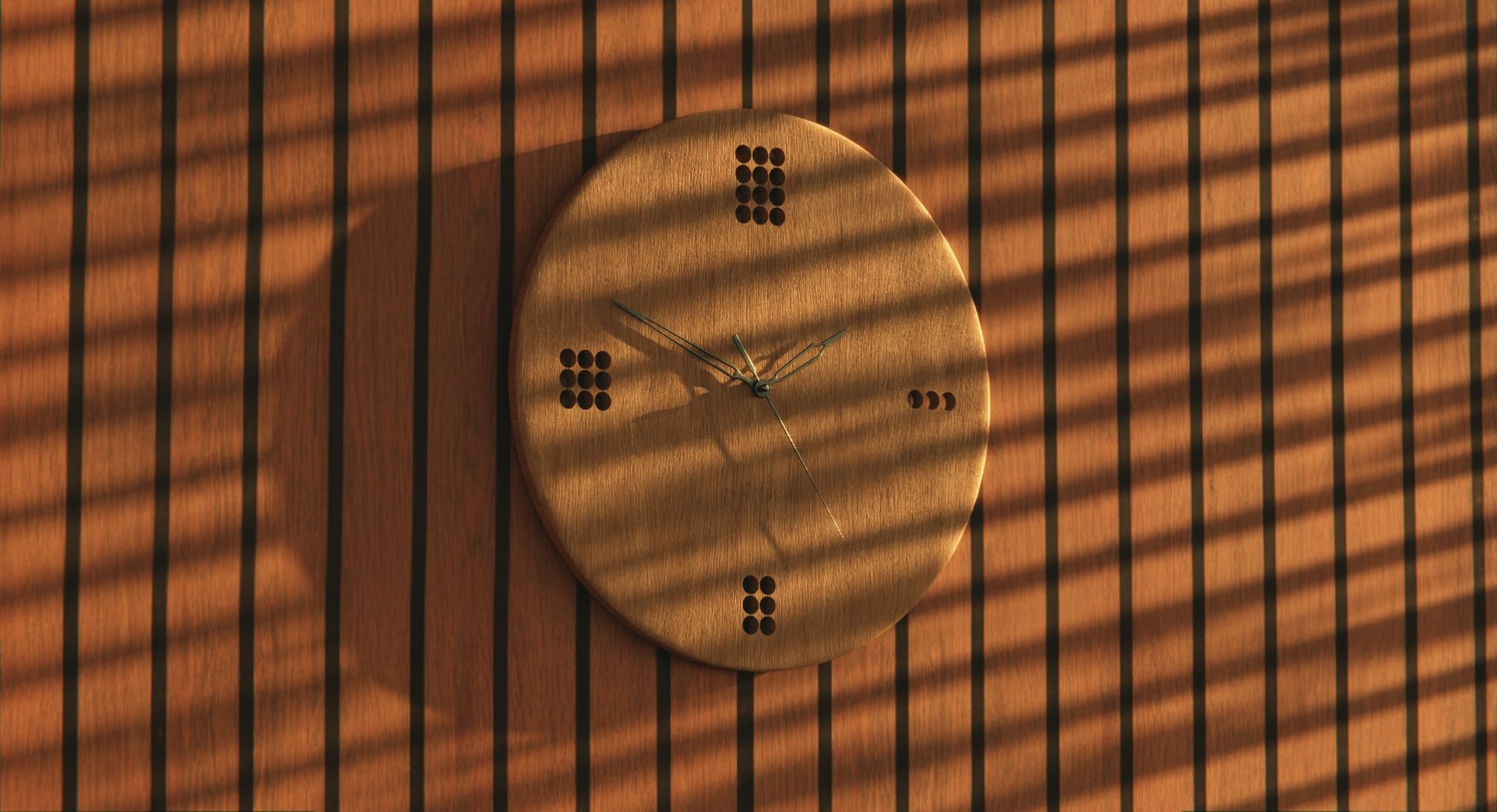 3D Model Minimalistic Wooden Clock Low-poly - TurboSquid 2065917