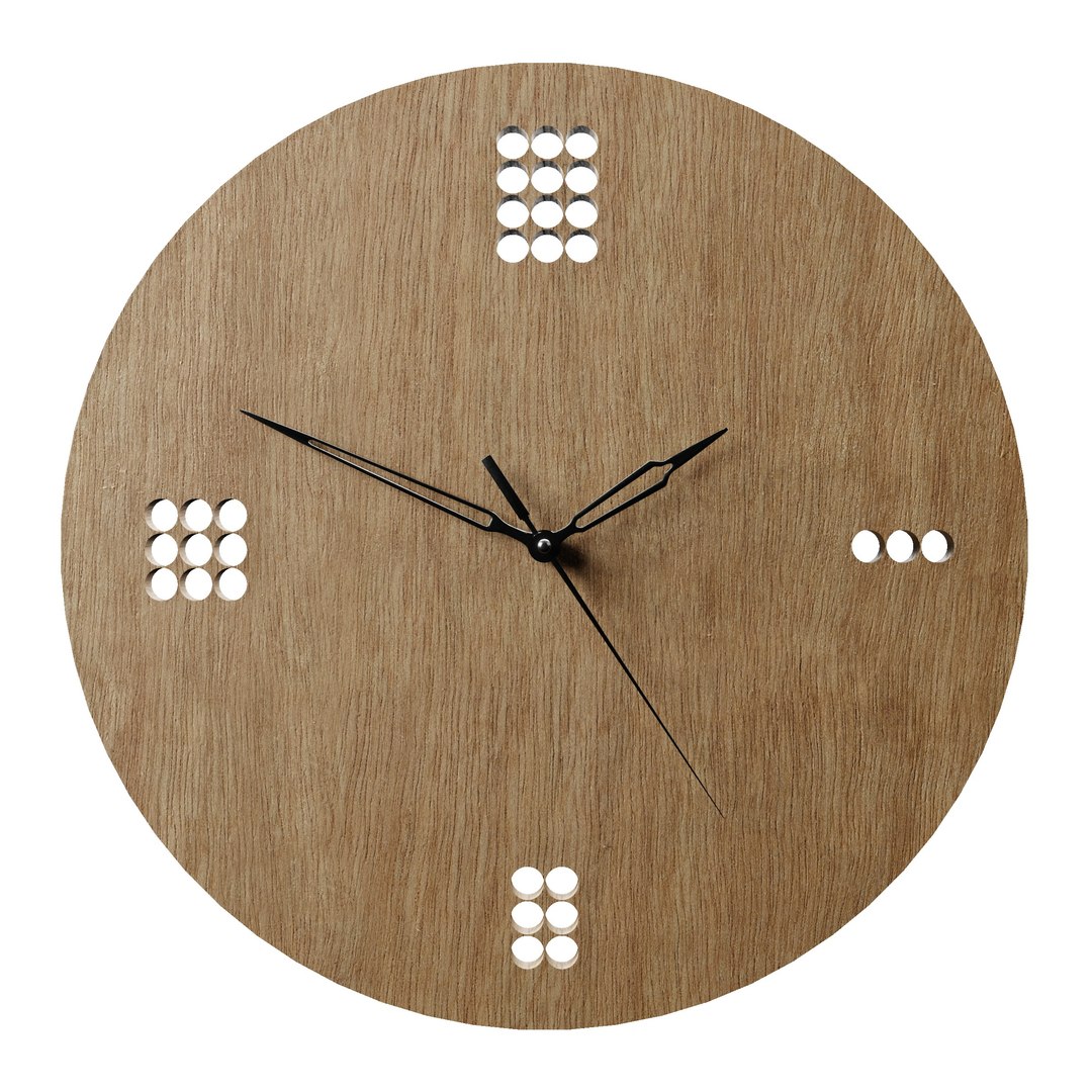 3D Model Minimalistic Wooden Clock Low-poly - TurboSquid 2065917