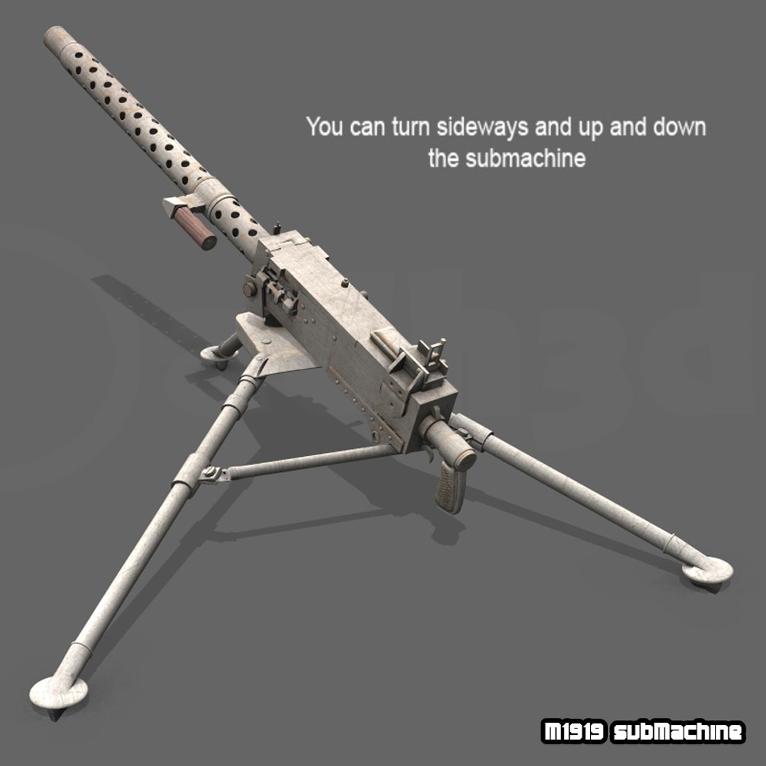 3D M1919 Submachine Model - TurboSquid 1190120