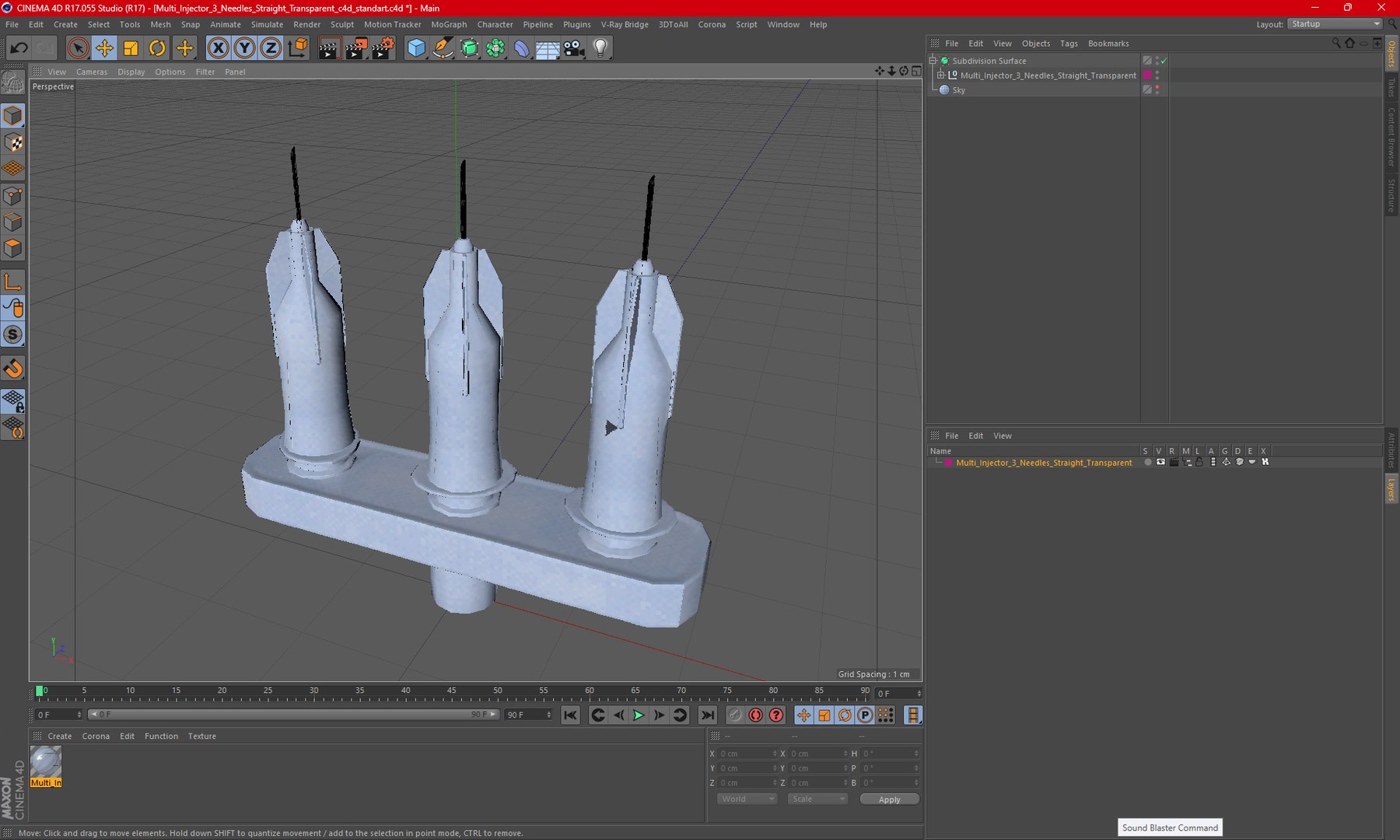 Multi Injector 3 Needles Straight Transparent Model - TurboSquid 2247462