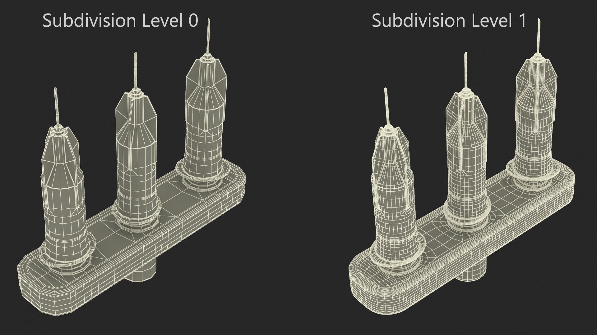 Multi Injector 3 Needles Straight Transparent Model - TurboSquid 2247462