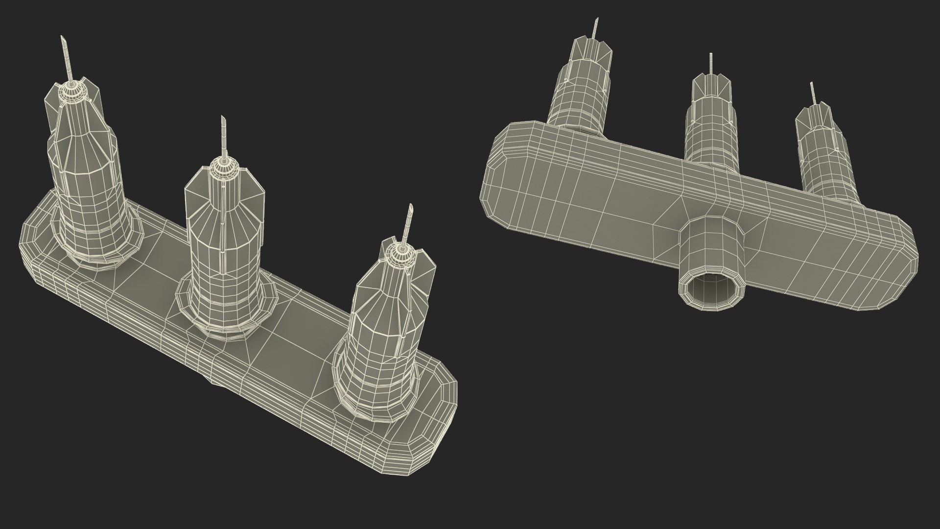 Multi Injector 3 Needles Straight Transparent Model - TurboSquid 2247462