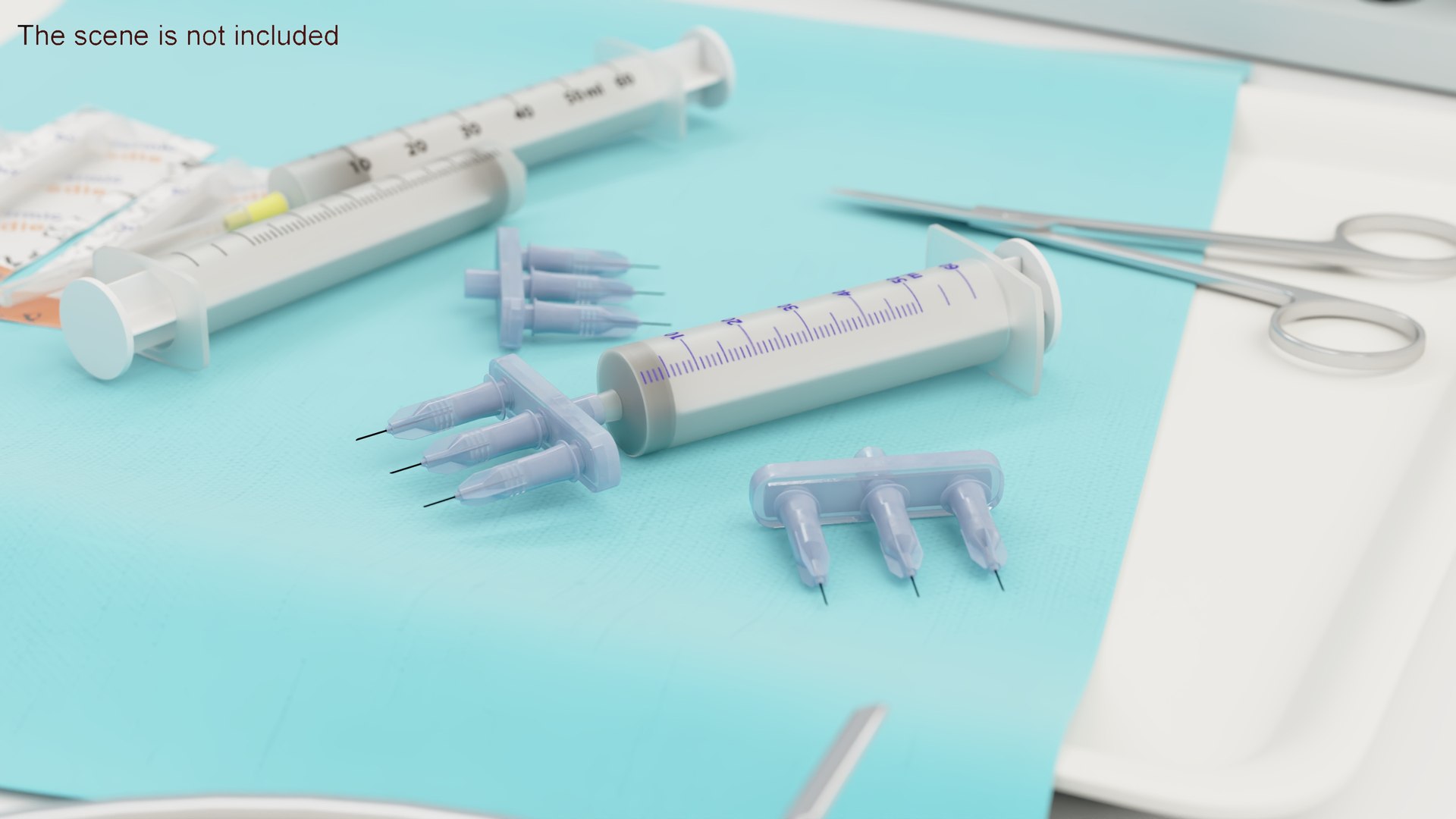 Multi Injector 3 Needles Straight Transparent Model - TurboSquid 2247462
