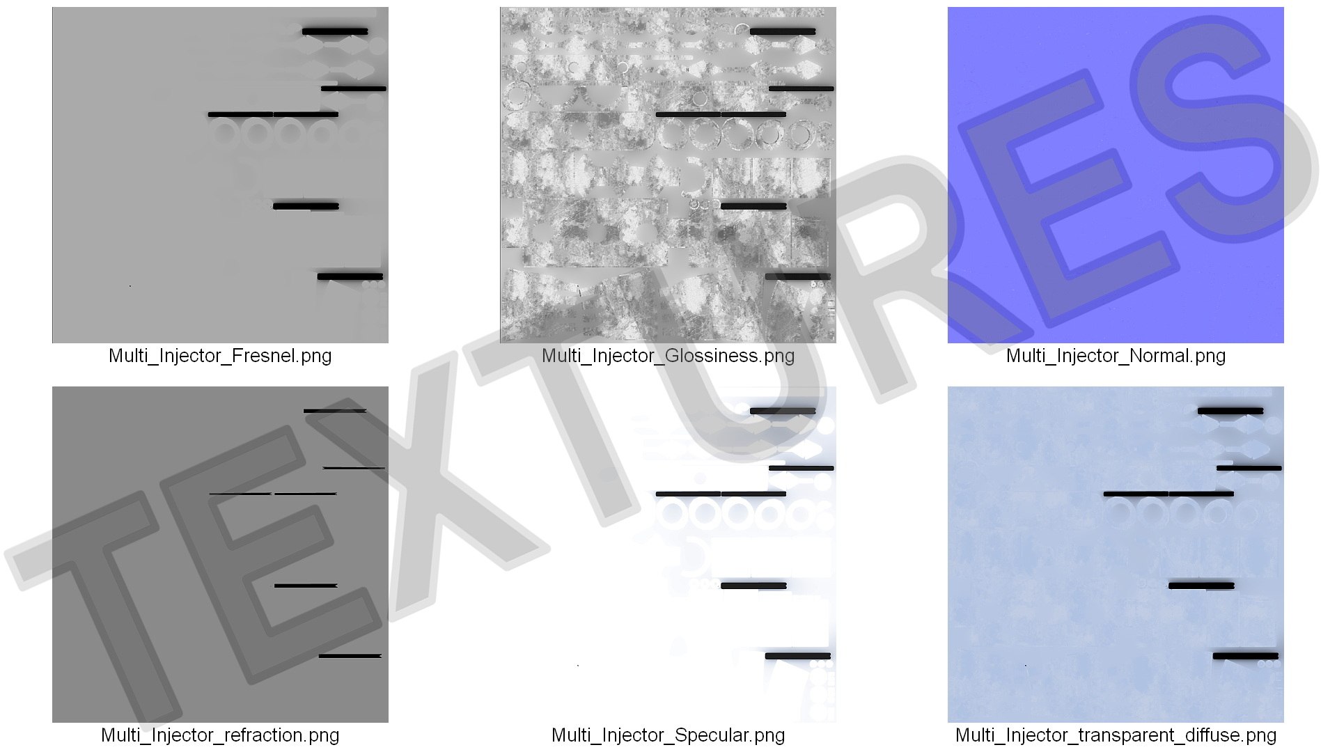Multi Injector 3 Needles Straight Transparent Model - TurboSquid 2247462