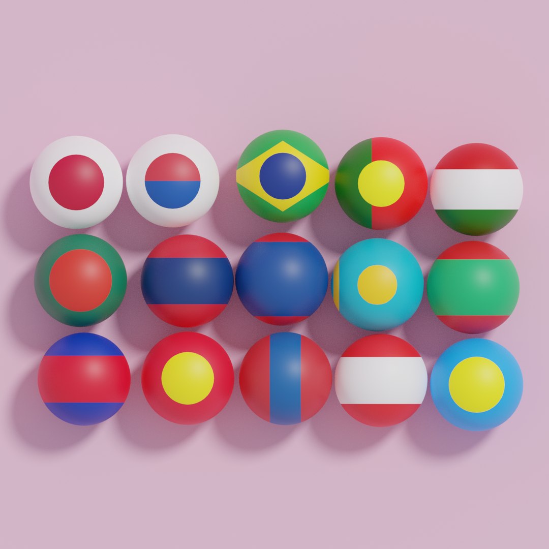 3D Flag Of Ball Collection 6 Model - TurboSquid 1884285