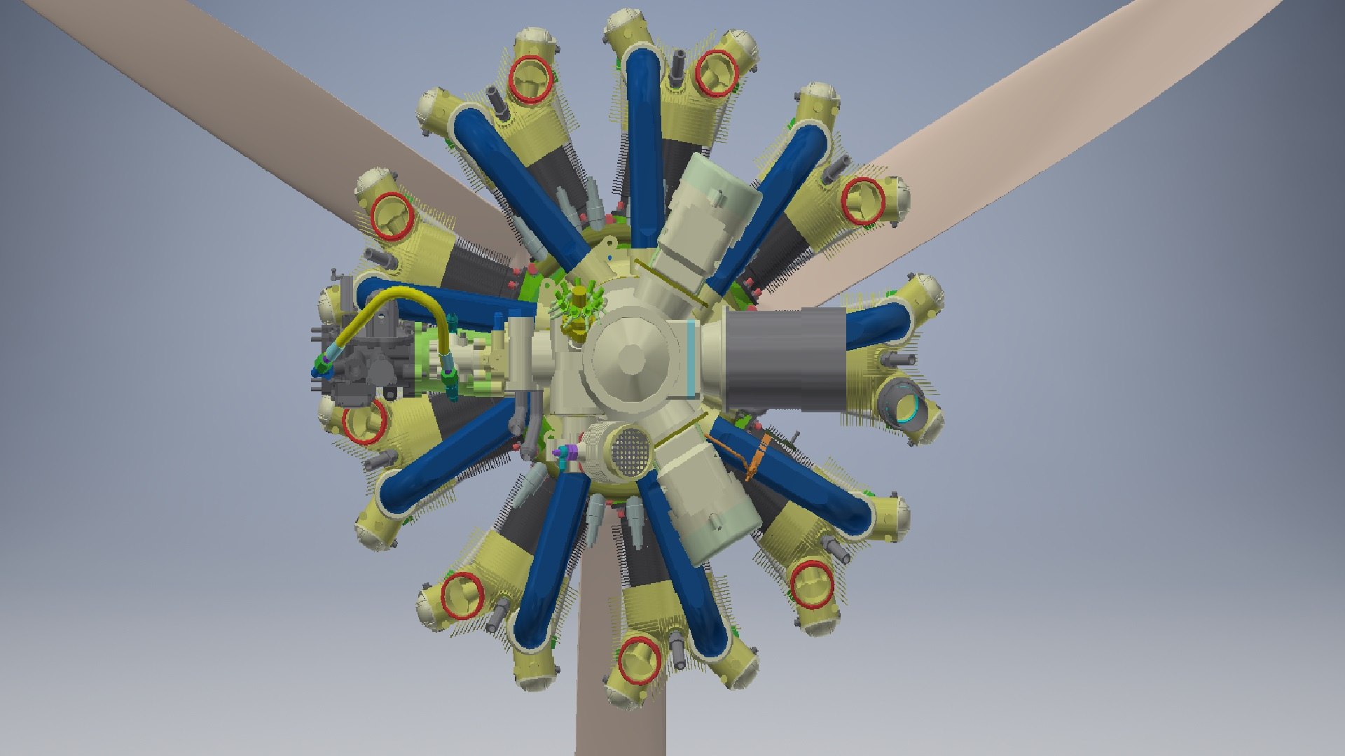 Aircraft Nine-cylinder Radial Engine 3D - TurboSquid 2332377