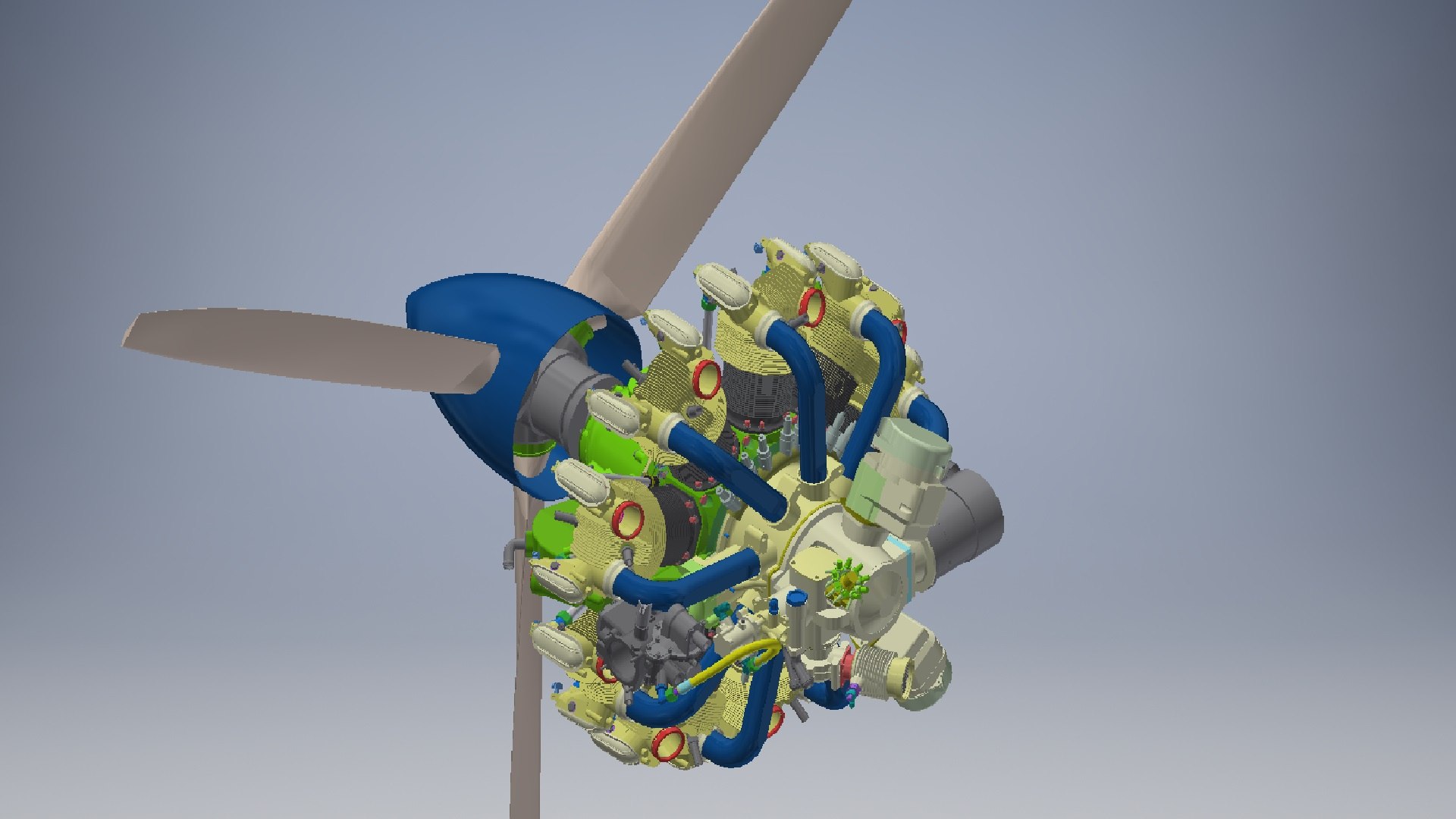Aircraft Nine-cylinder Radial Engine 3D - TurboSquid 2332377