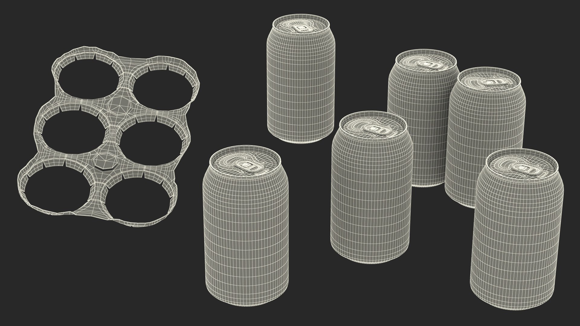 3D Can Collar Small Can Cardboard Holder 6 Pack - TurboSquid 2139735