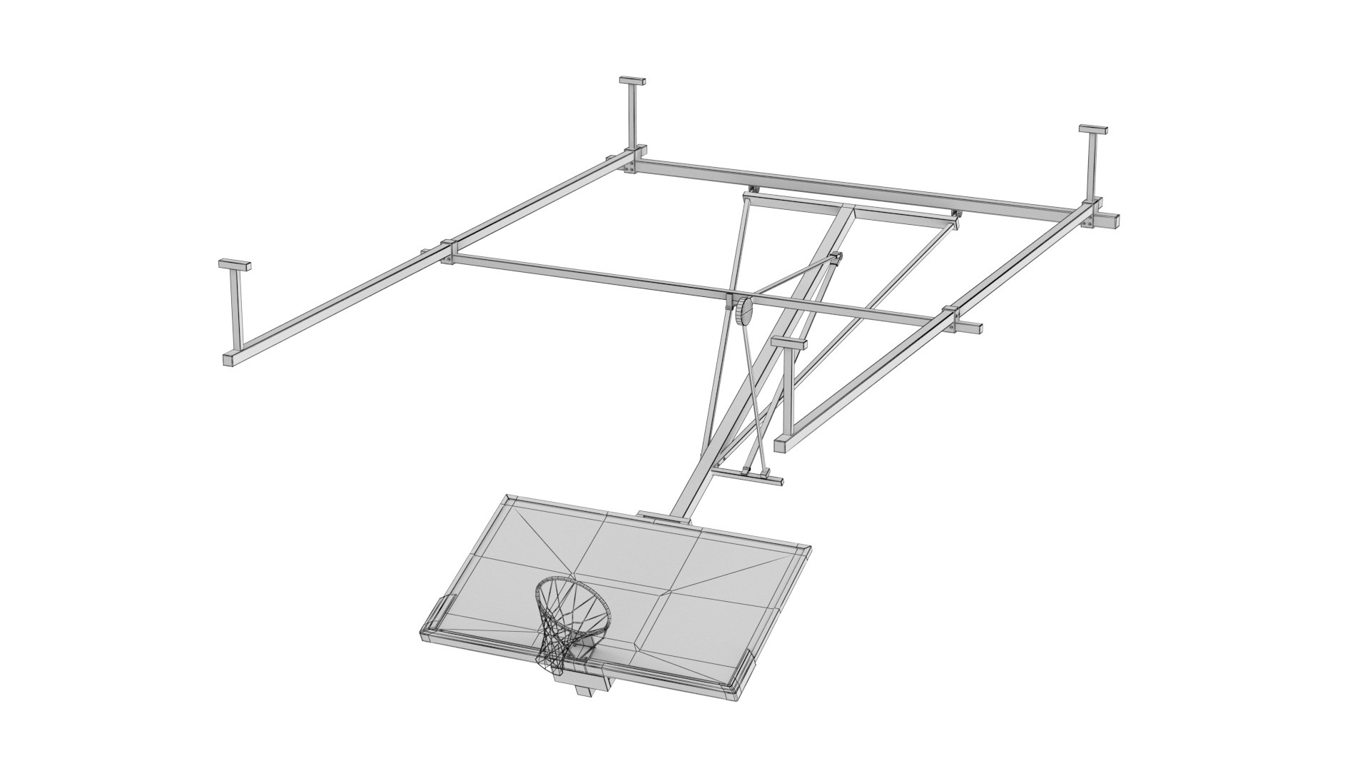 3D Realistic Basketball Hoop Ceiling Model - TurboSquid 1439801
