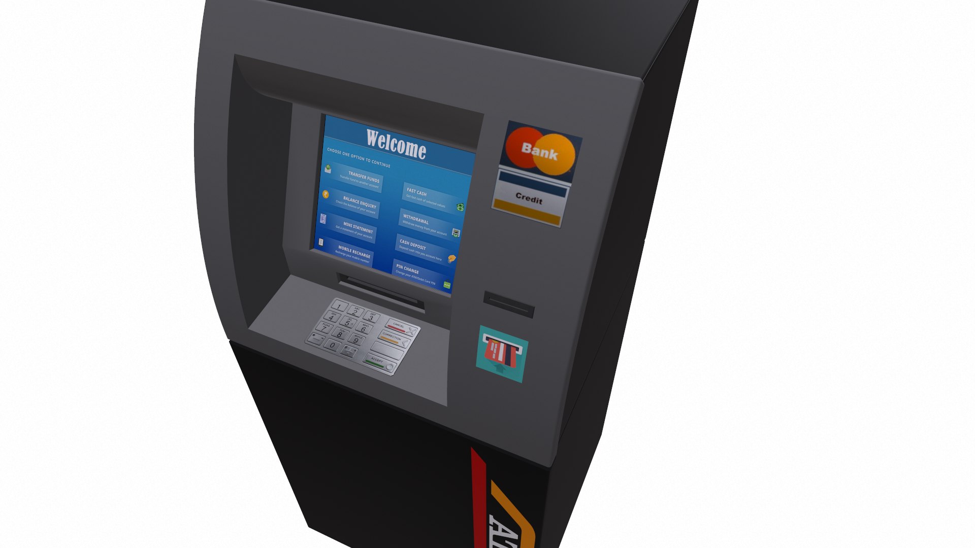 3D ATM Machine Low Poly Model - TurboSquid 2391141