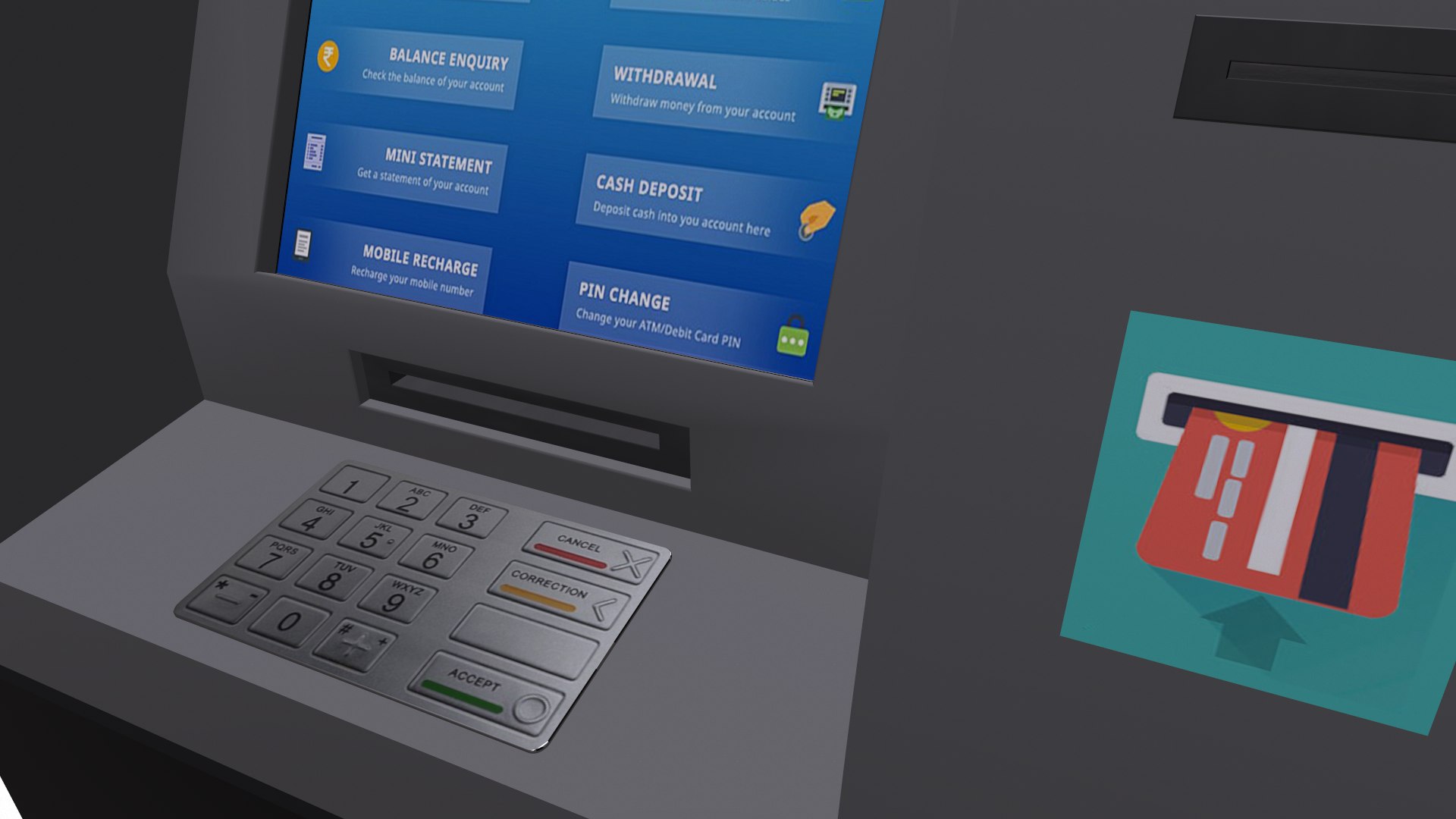 3D ATM Machine Low Poly Model - TurboSquid 2391141