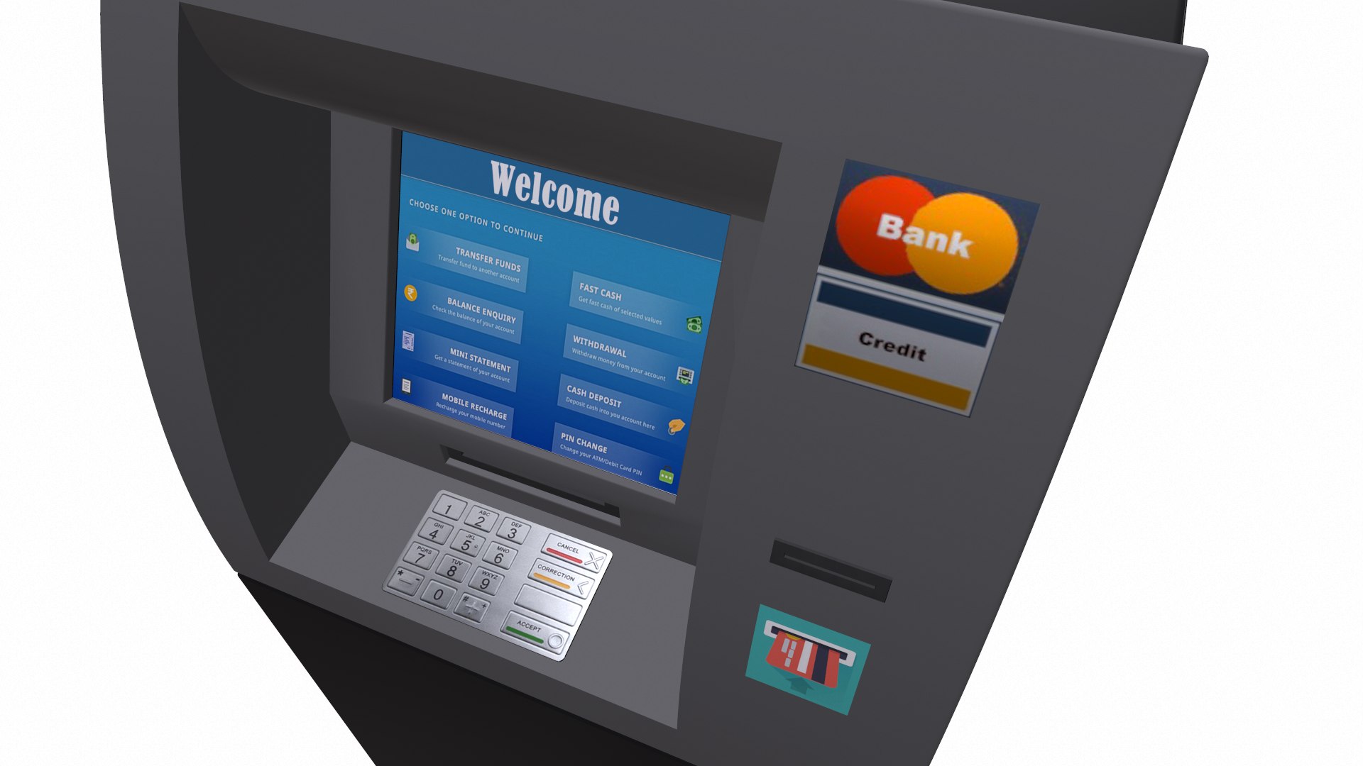 3D ATM Machine Low Poly Model - TurboSquid 2391141