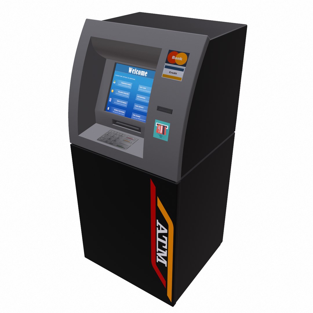 3D ATM Machine Low Poly Model - TurboSquid 2391141