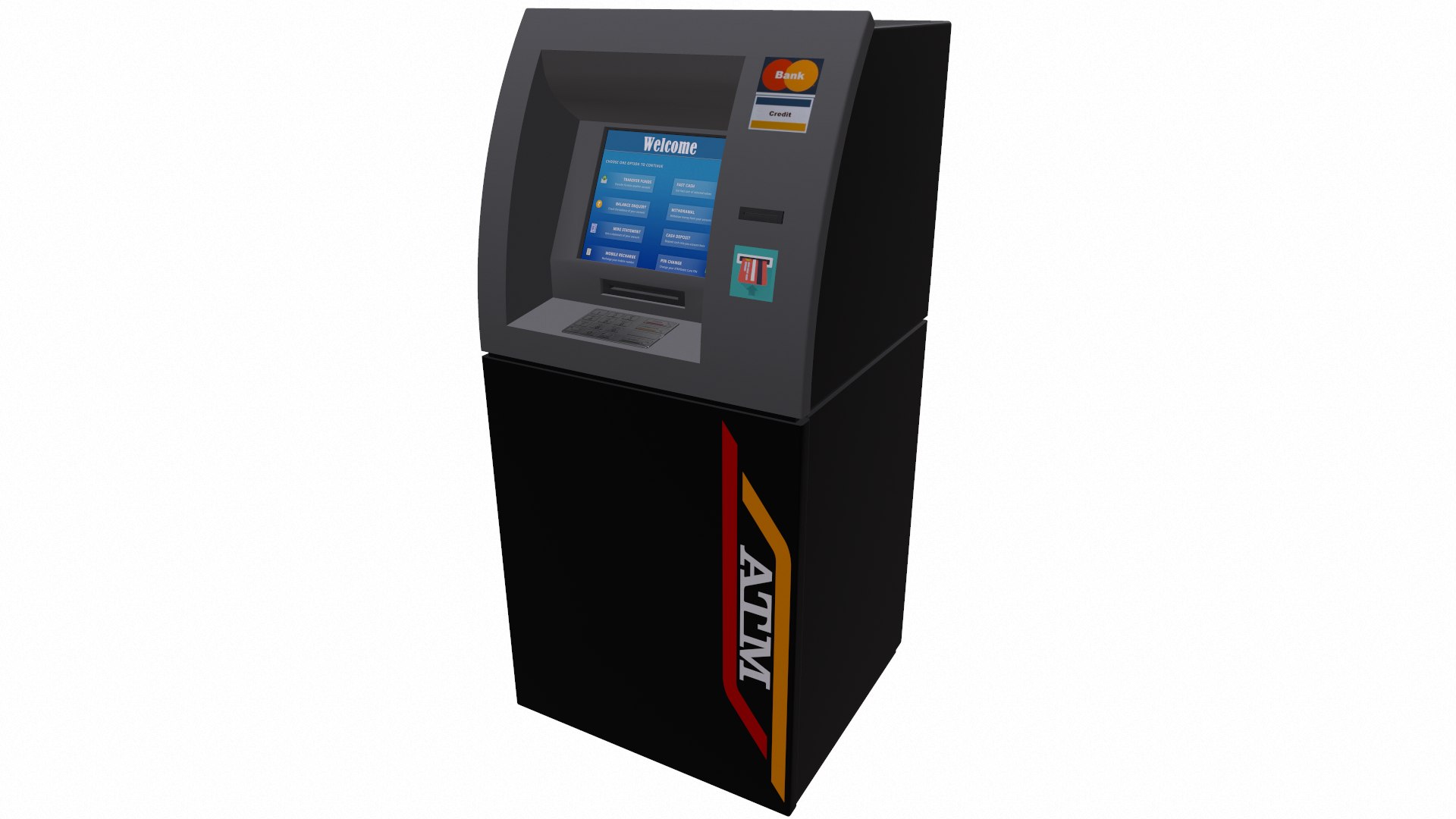 3D ATM Machine Low Poly Model - TurboSquid 2391141