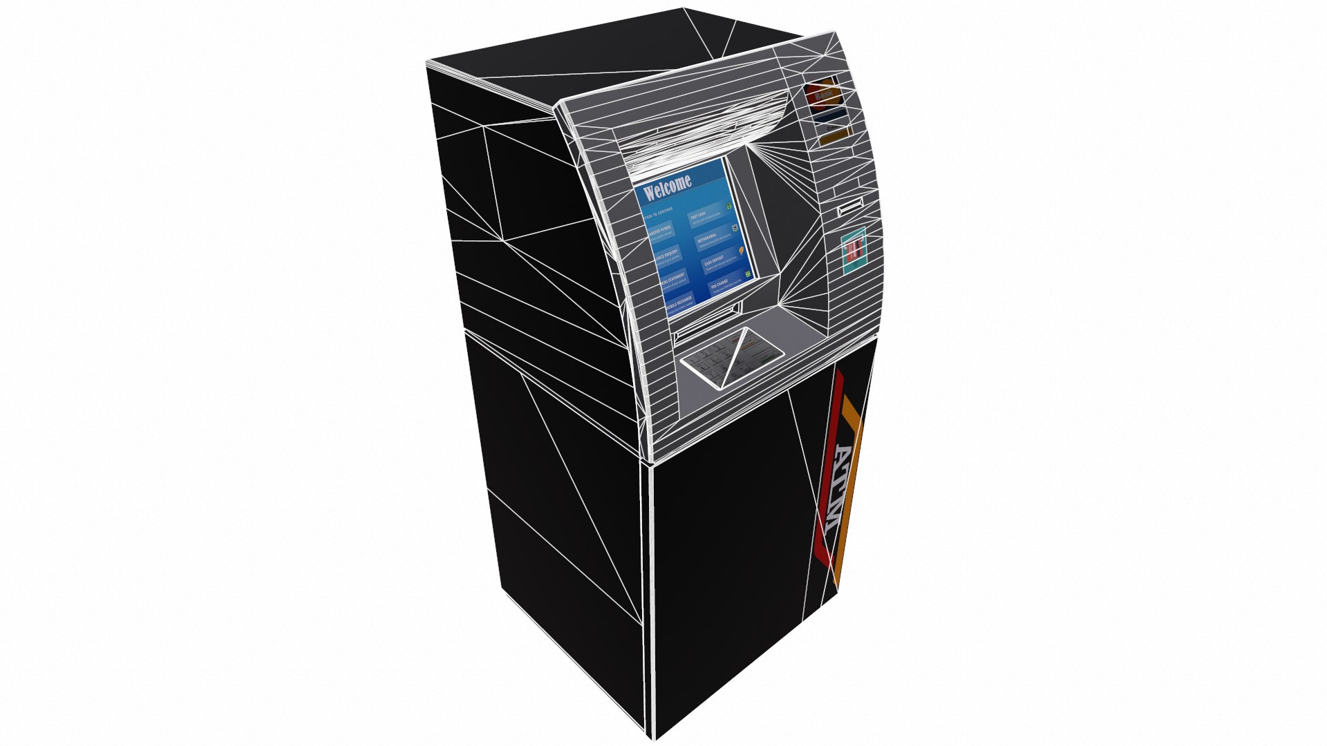 3D ATM Machine Low Poly Model - TurboSquid 2391141