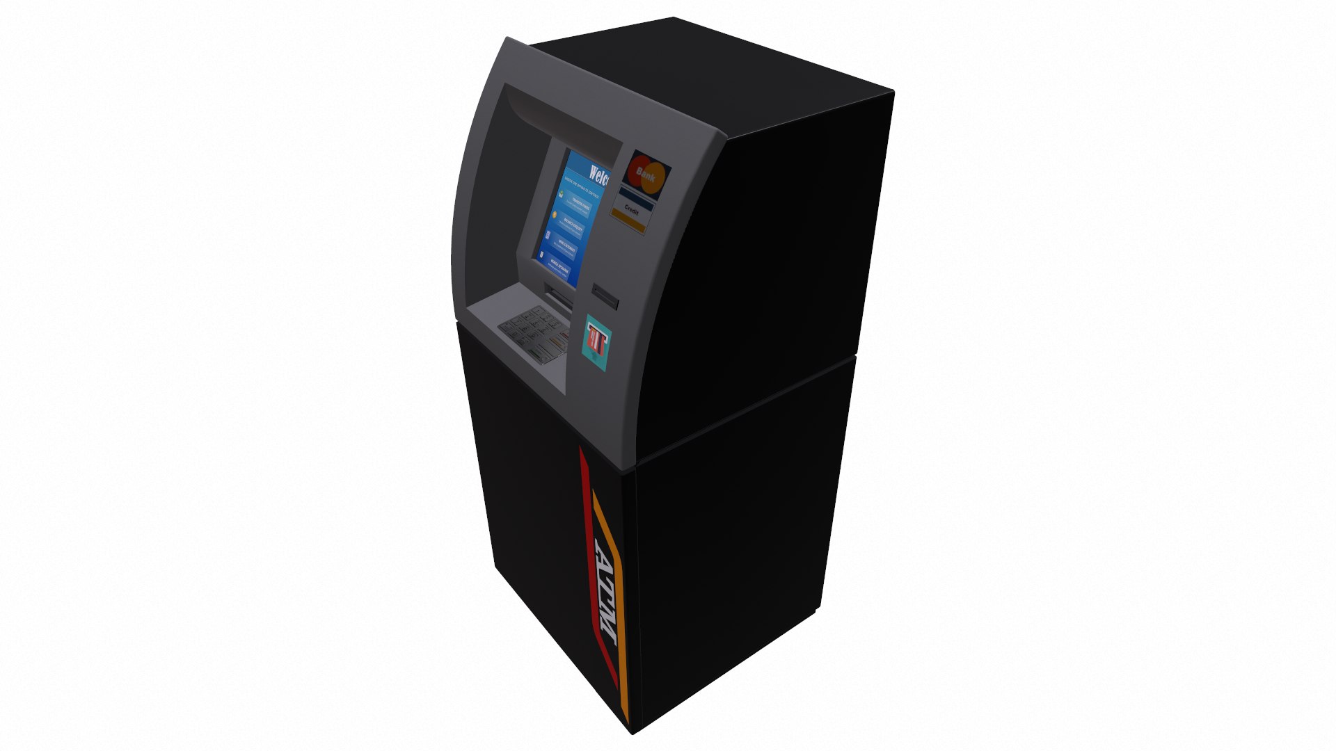 3D ATM Machine Low Poly Model - TurboSquid 2391141