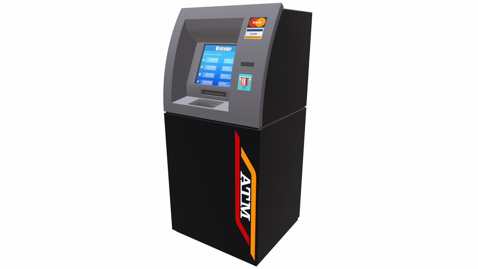 3D ATM Machine Low Poly Model - TurboSquid 2391141