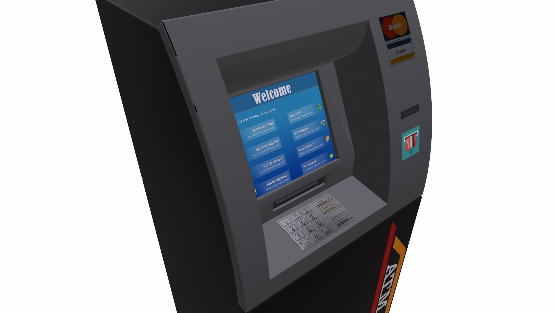 3D ATM Machine Low Poly Model - TurboSquid 2391141