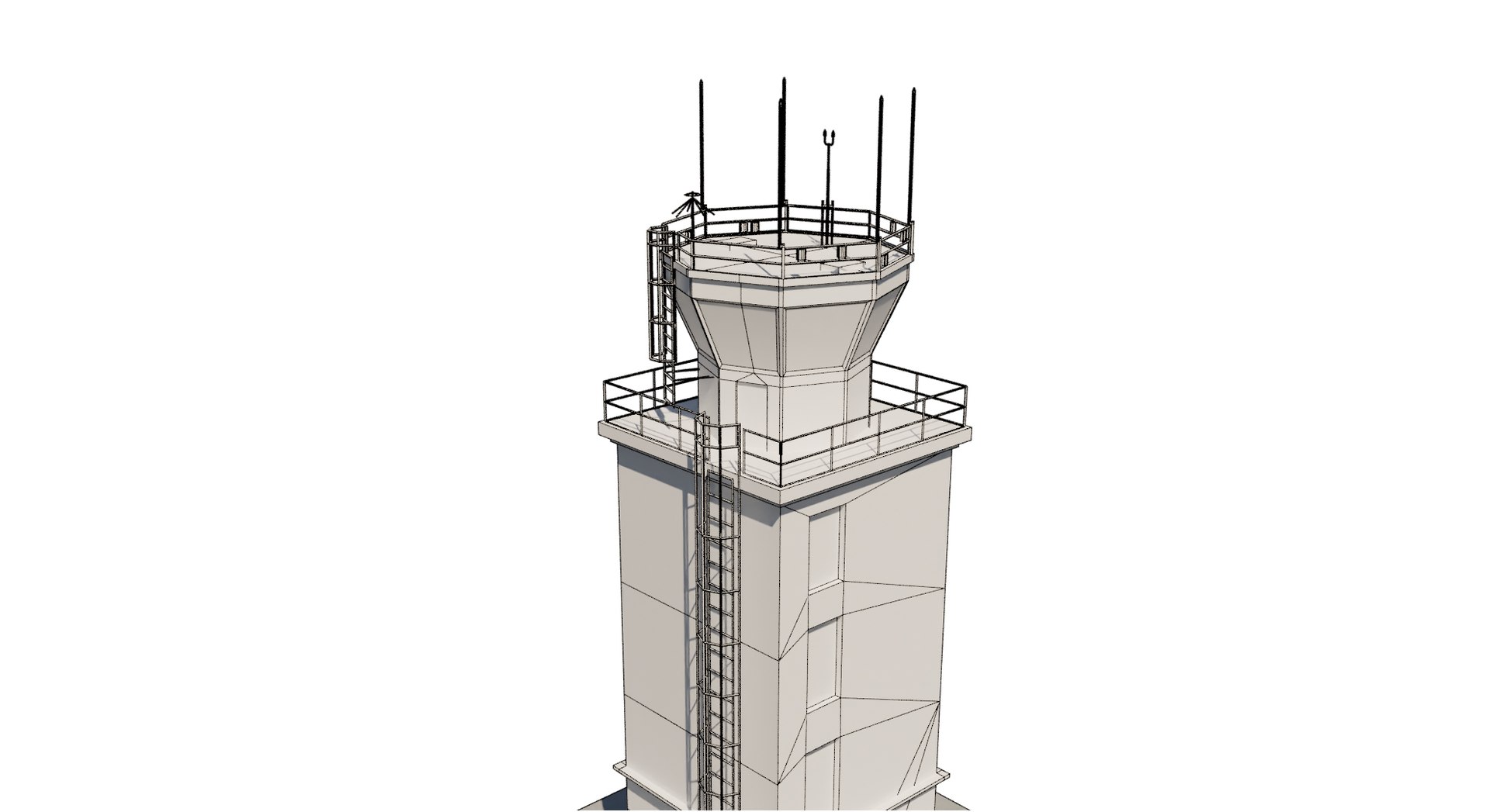 3D Airport Atc Tower - TurboSquid 1687582