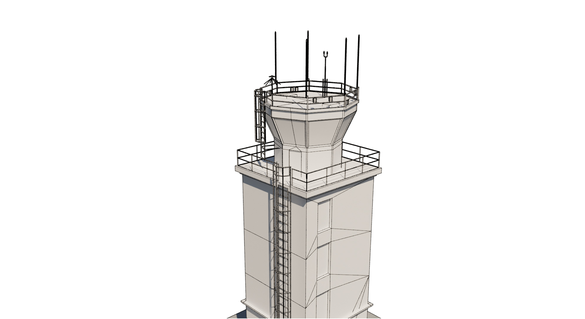 3D airport atc tower - TurboSquid 1687582