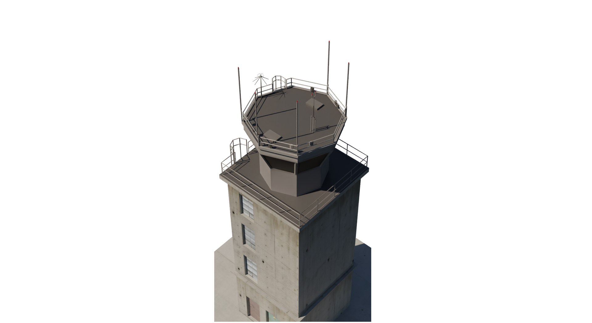 3D Airport Atc Tower - TurboSquid 1687582