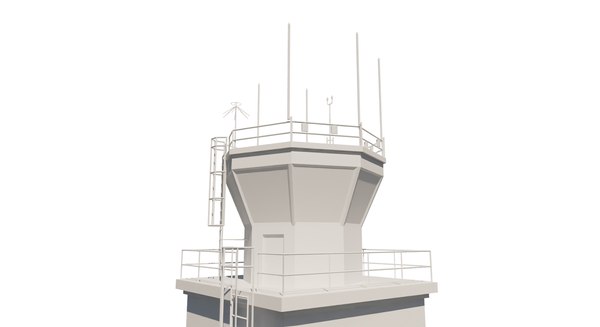 3D airport atc tower - TurboSquid 1687582
