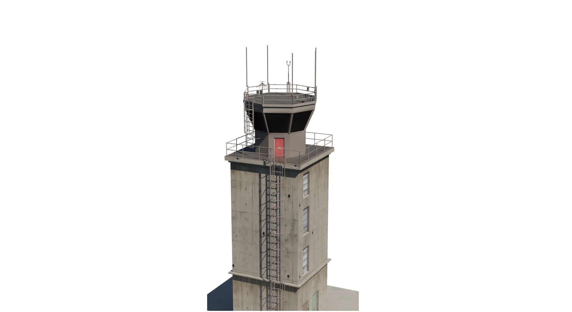 3D airport atc tower - TurboSquid 1687582