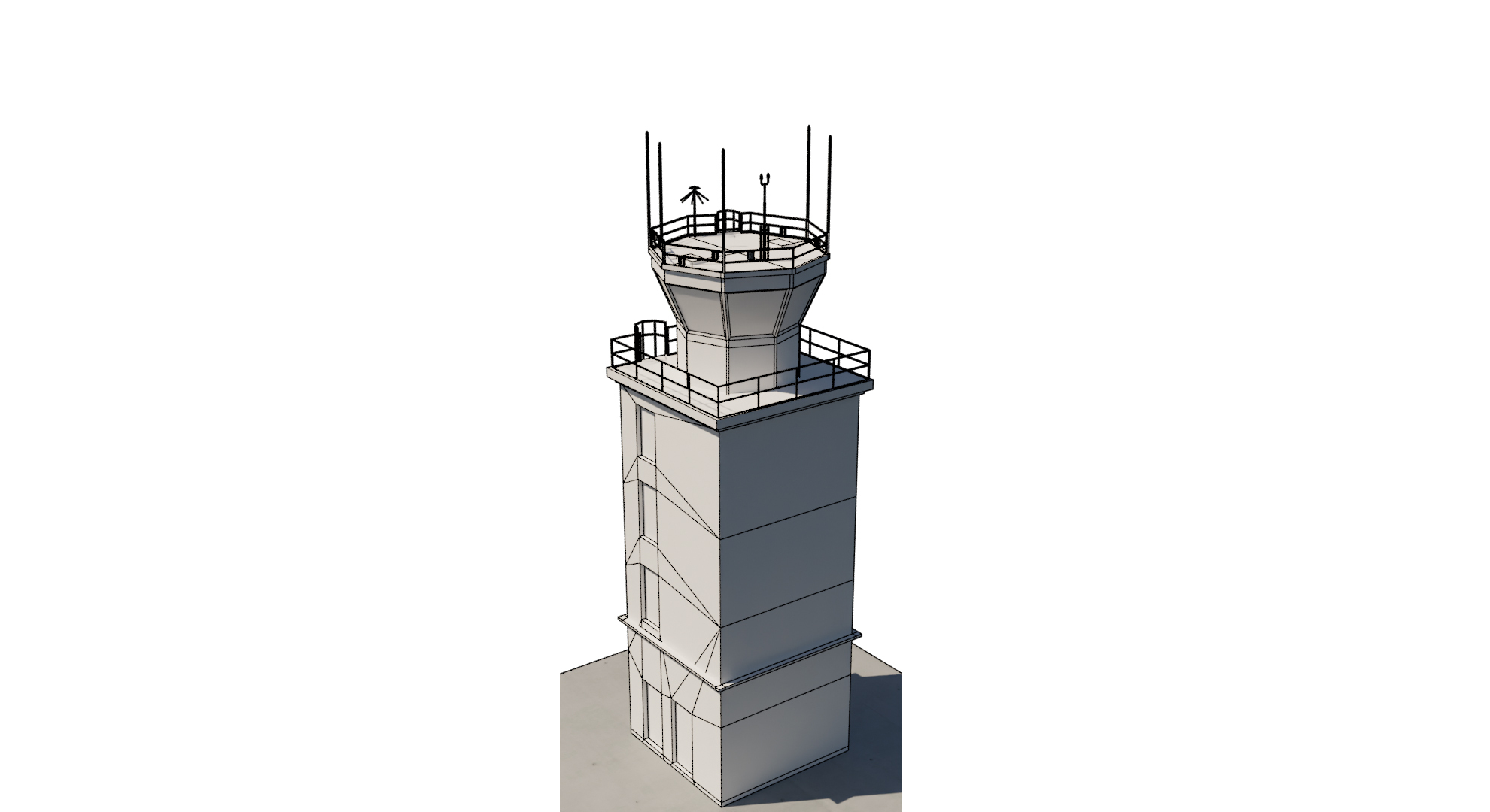 3D airport atc tower - TurboSquid 1687582
