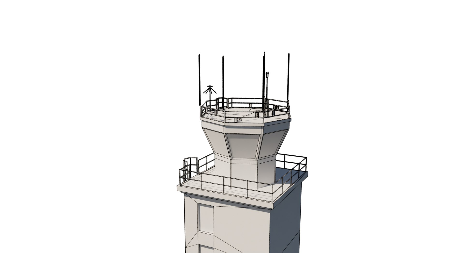 3D Airport Atc Tower - TurboSquid 1687582