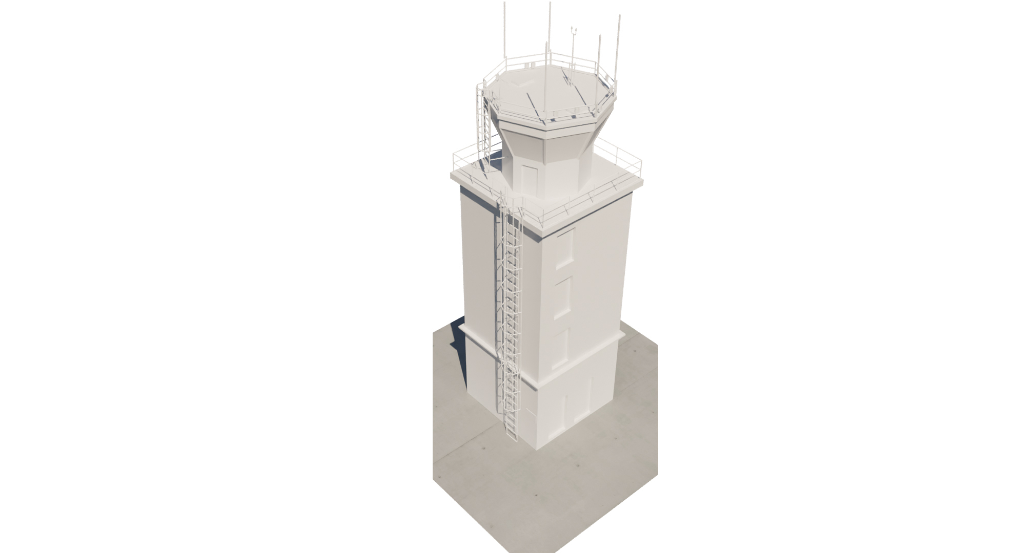 3D airport atc tower - TurboSquid 1687582