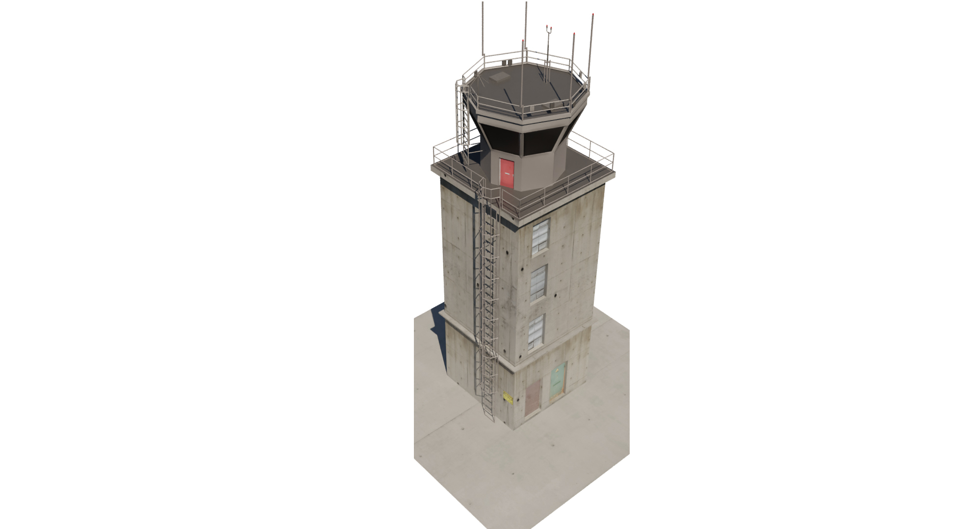 3D airport atc tower - TurboSquid 1687582