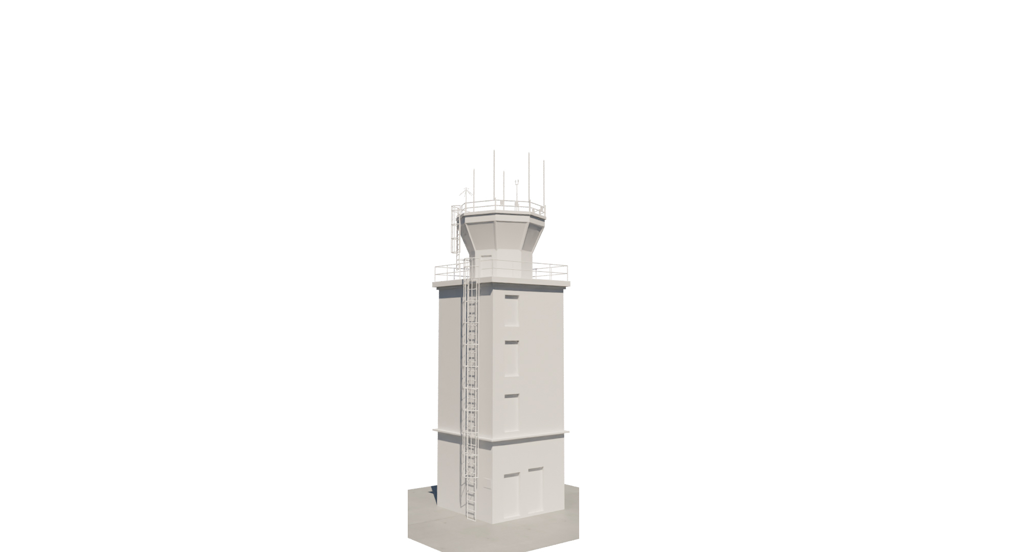 3D airport atc tower - TurboSquid 1687582