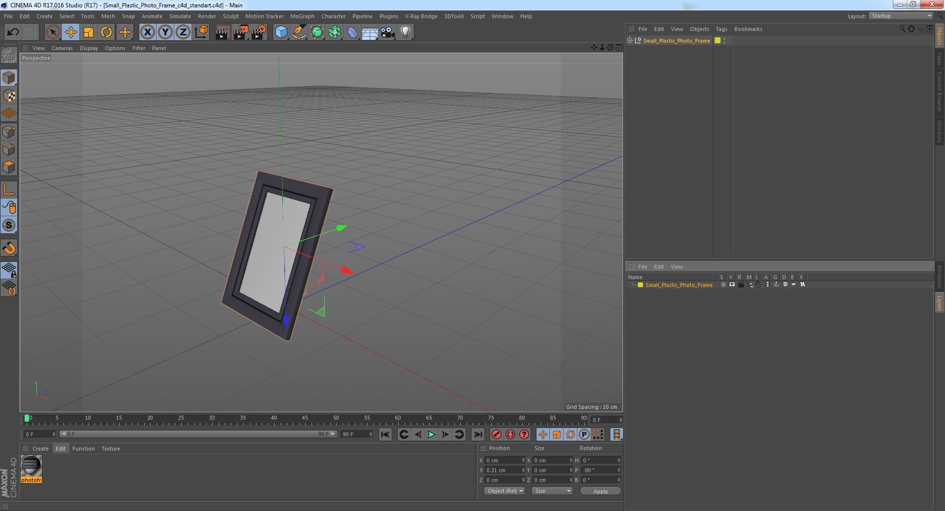 3D Model Small Plastic Photo Frame - TurboSquid 1614963
