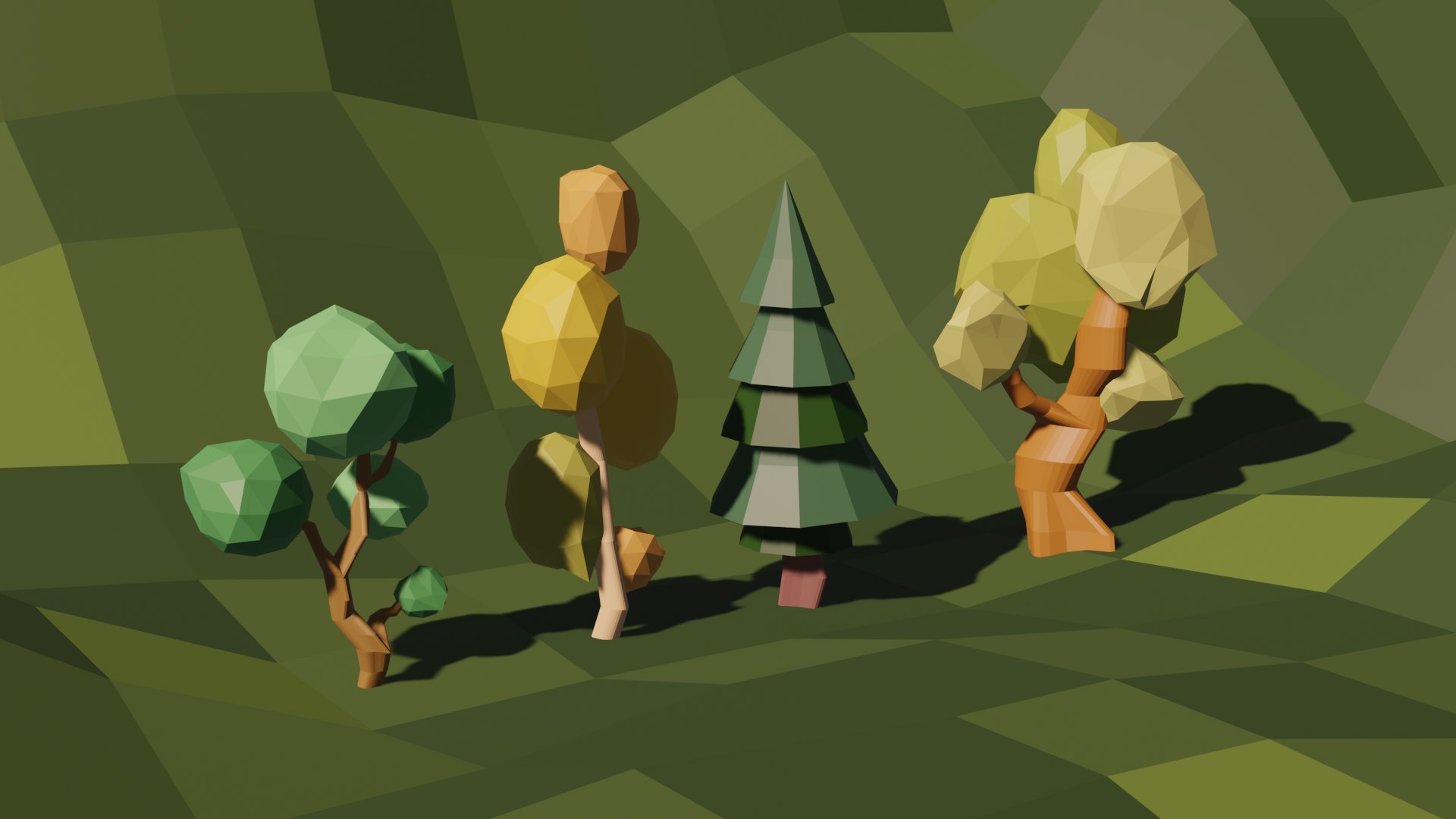 Low Poly Trees 01 Model - TurboSquid 2129644