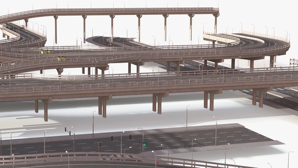 Connectable Highway Road Elements Set 3D - TurboSquid 1984560