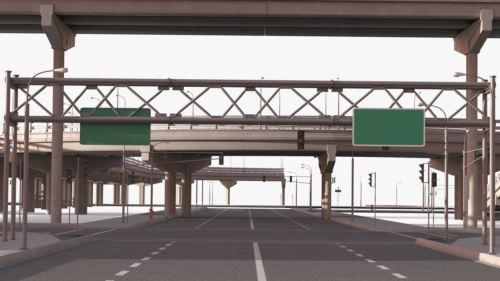 Connectable Highway Road Elements Set 3D - TurboSquid 1984560