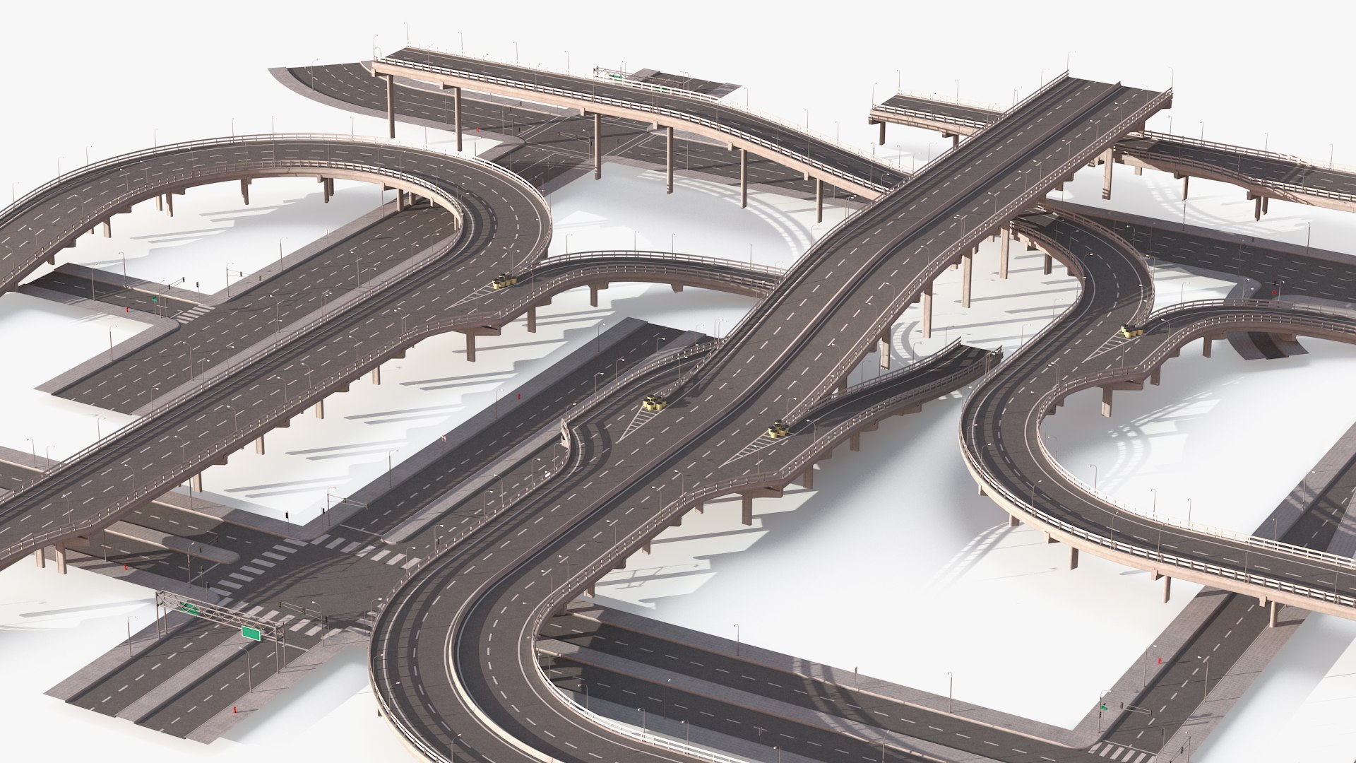 Connectable Highway Road Elements Set 3D - TurboSquid 1984560