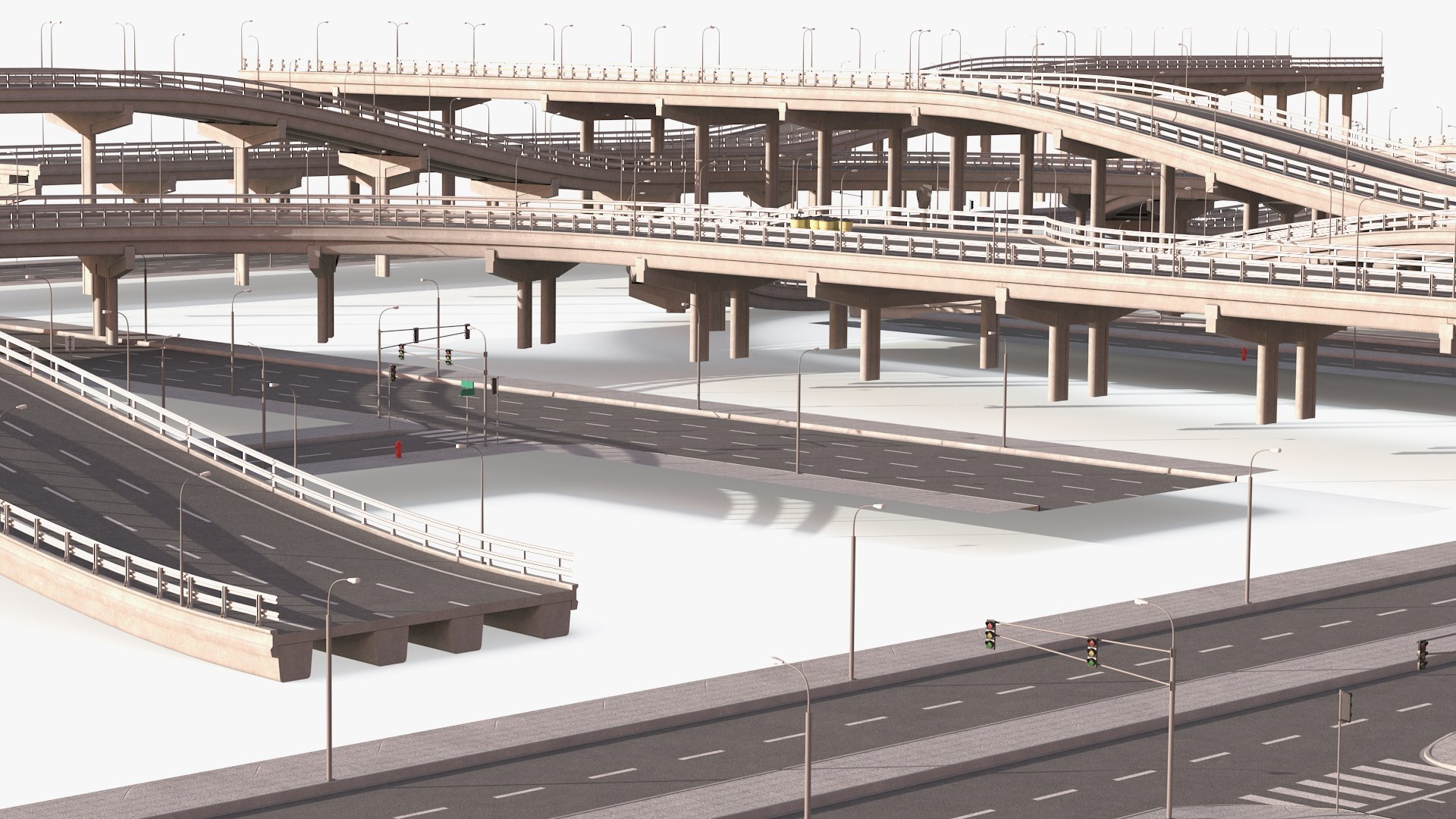 Connectable Highway Road Elements Set 3D - TurboSquid 1984560