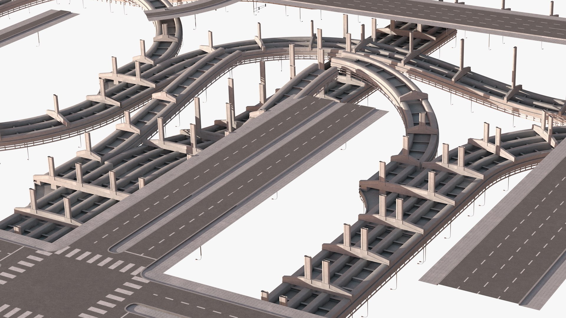 Connectable Highway Road Elements Set 3D - TurboSquid 1984560