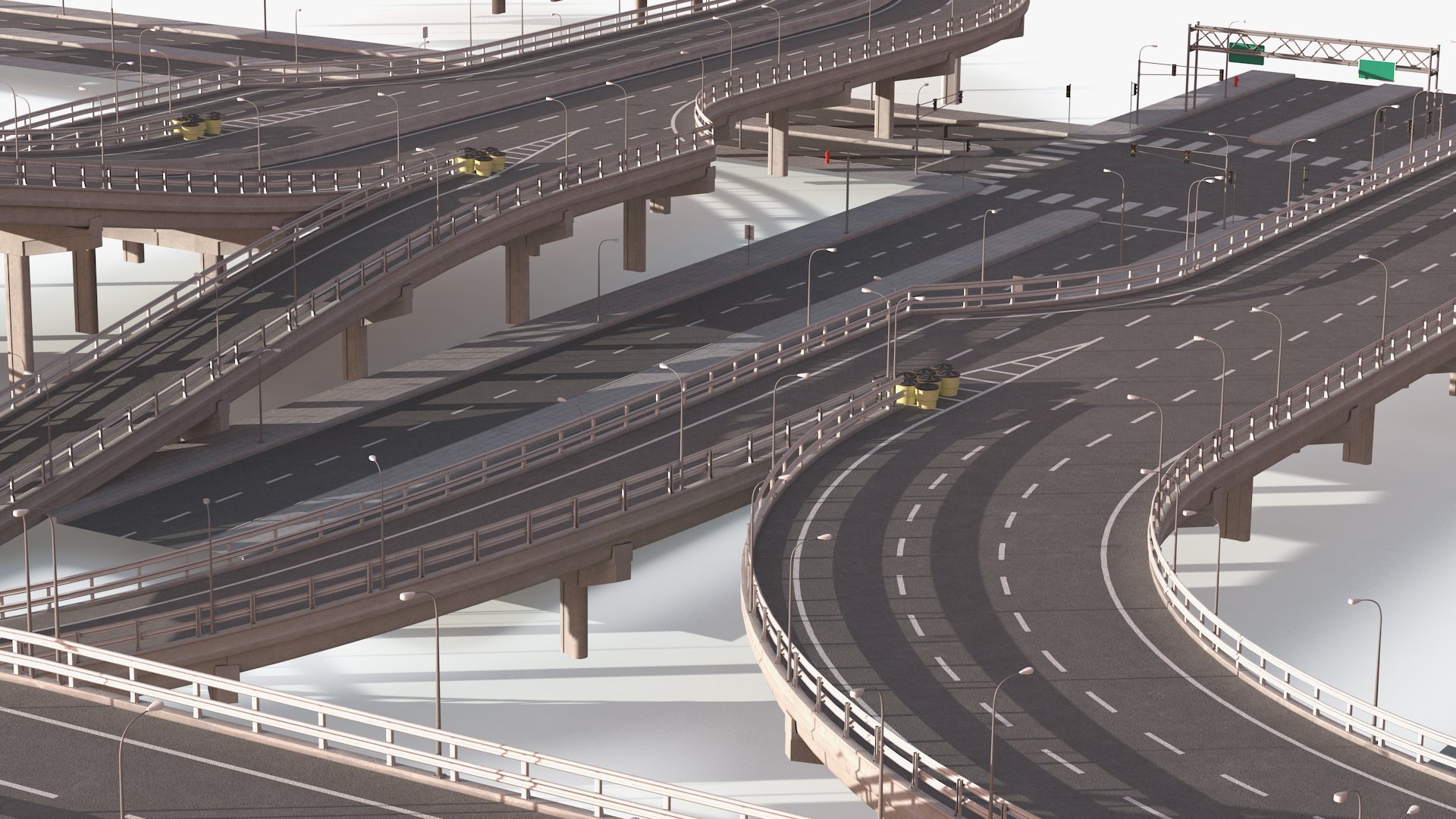 Connectable Highway Road Elements Set 3D - TurboSquid 1984560