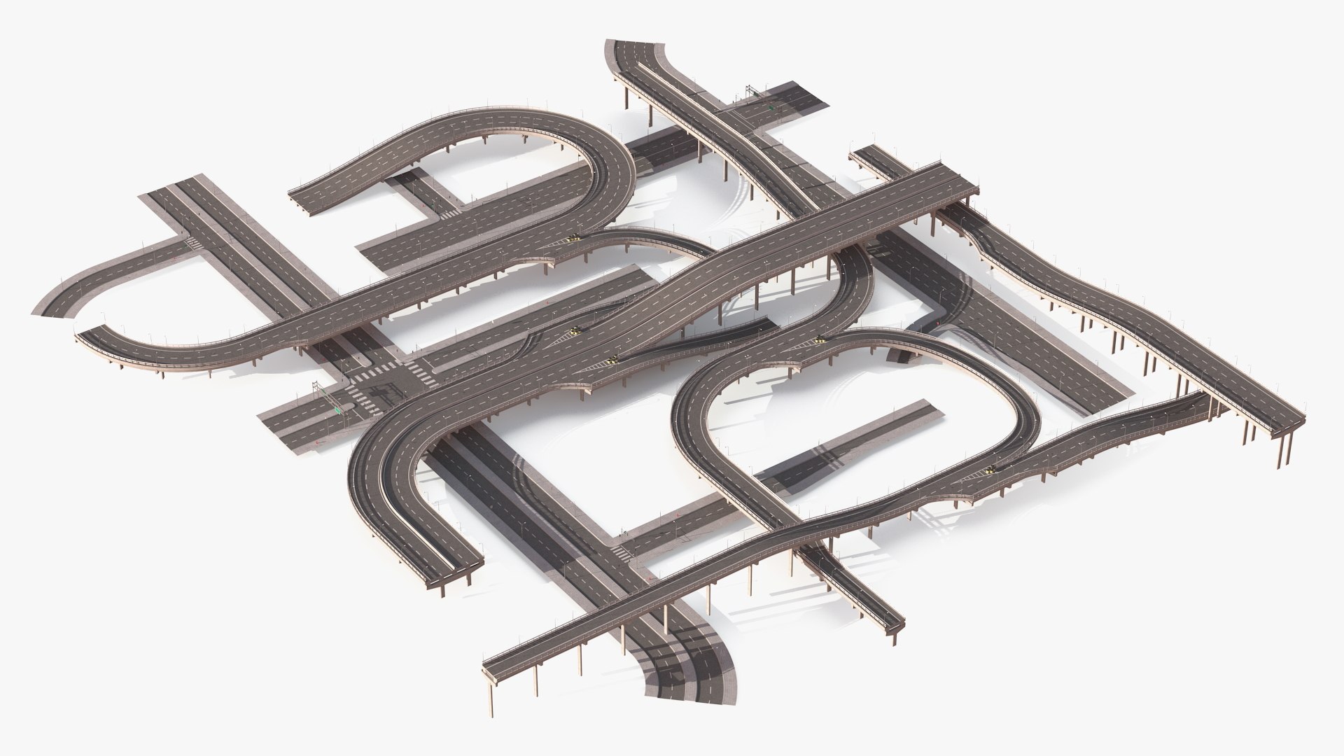 Connectable Highway Road Elements Set 3D - TurboSquid 1984560