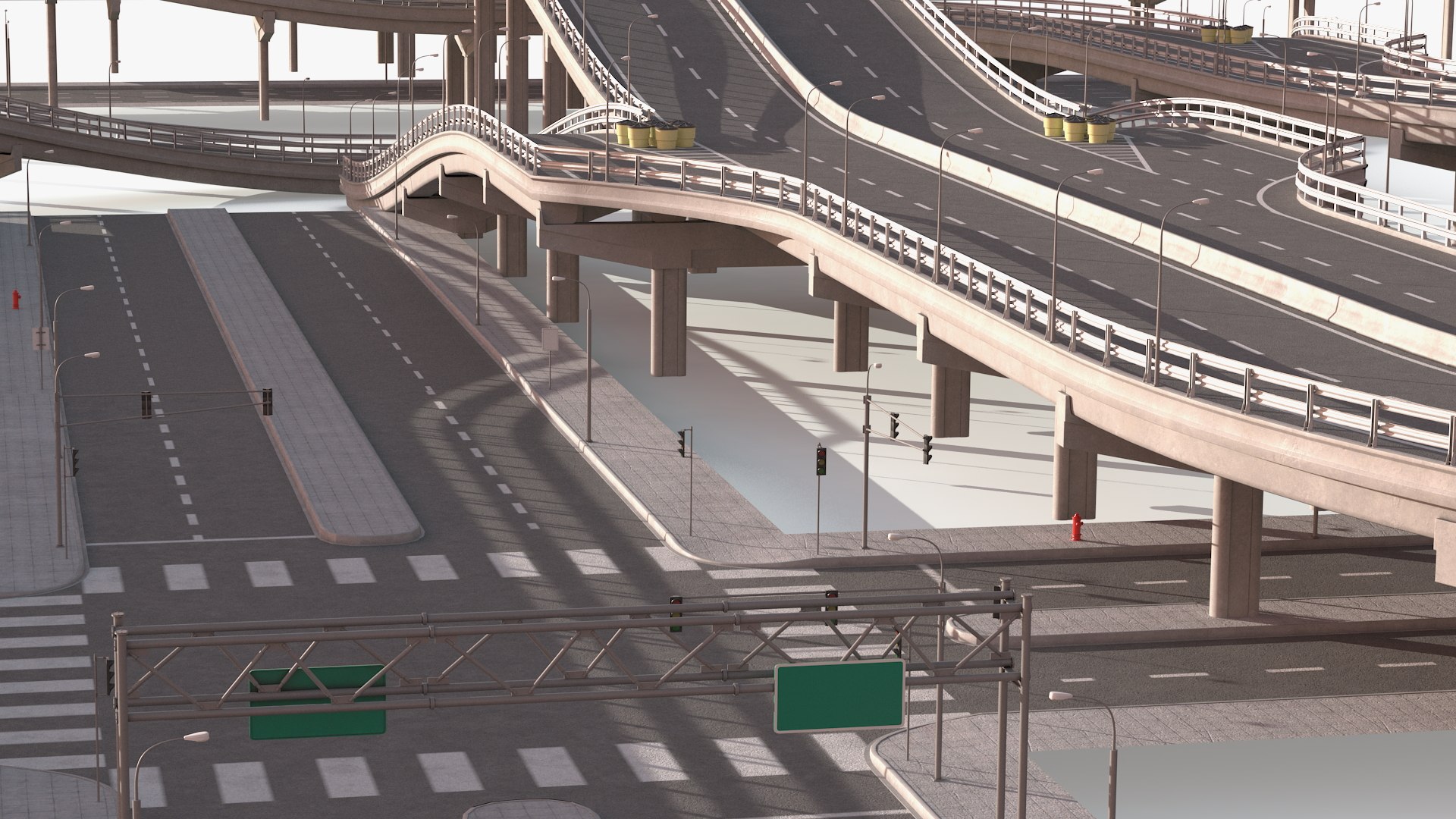 Connectable Highway Road Elements Set 3D - TurboSquid 1984560