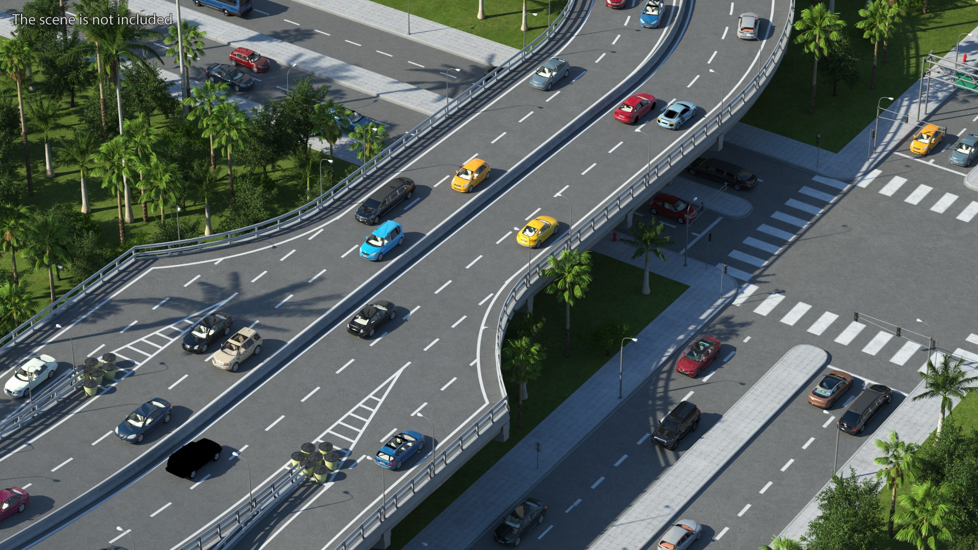 Connectable Highway Road Elements Set 3D - TurboSquid 1984560