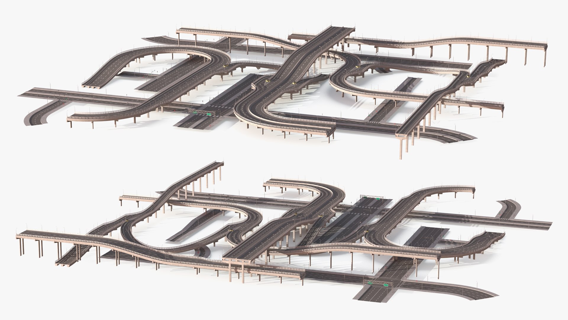 Connectable Highway Road Elements Set 3D - TurboSquid 1984560