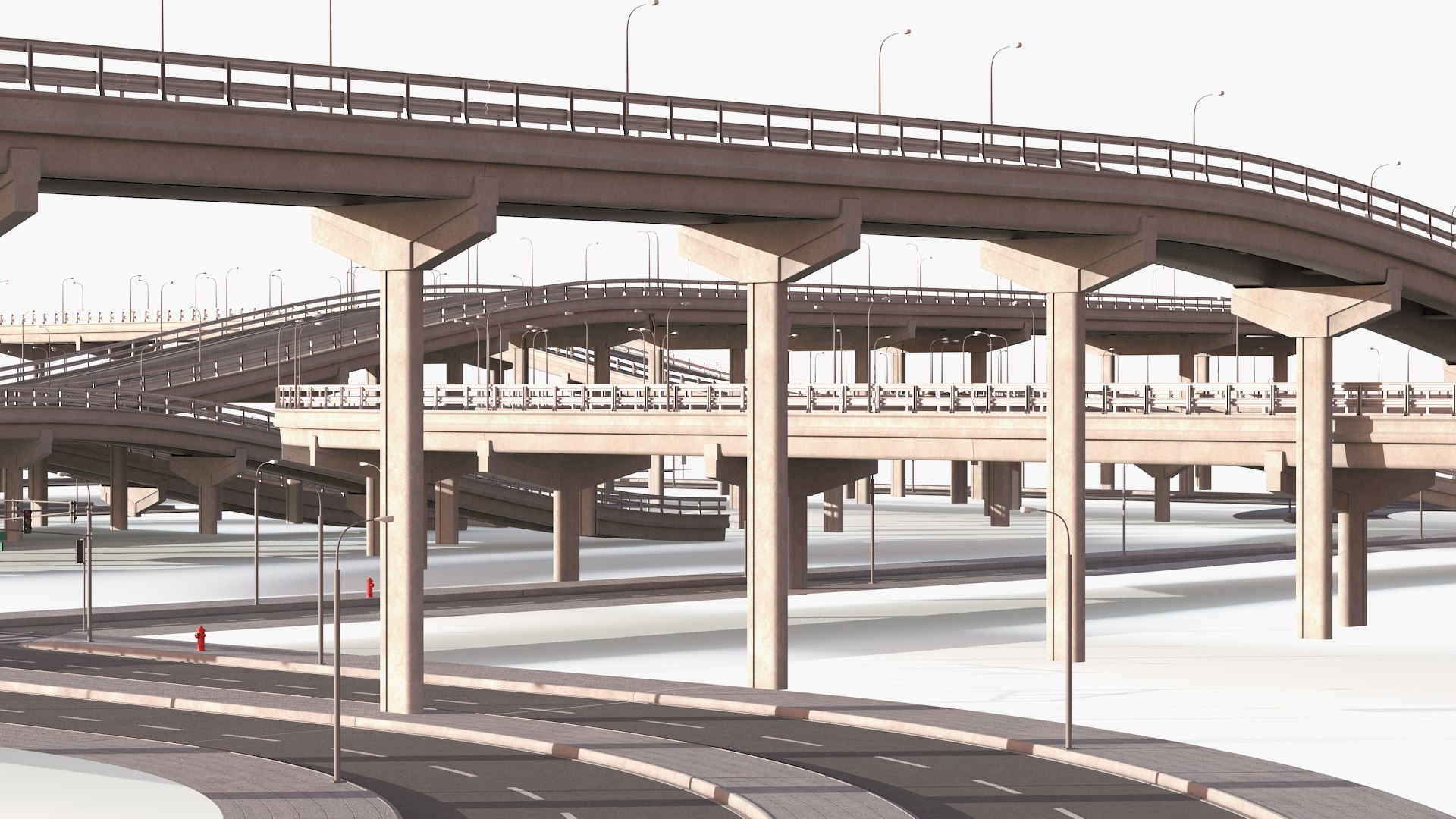 Connectable Highway Road Elements Set 3D - TurboSquid 1984560