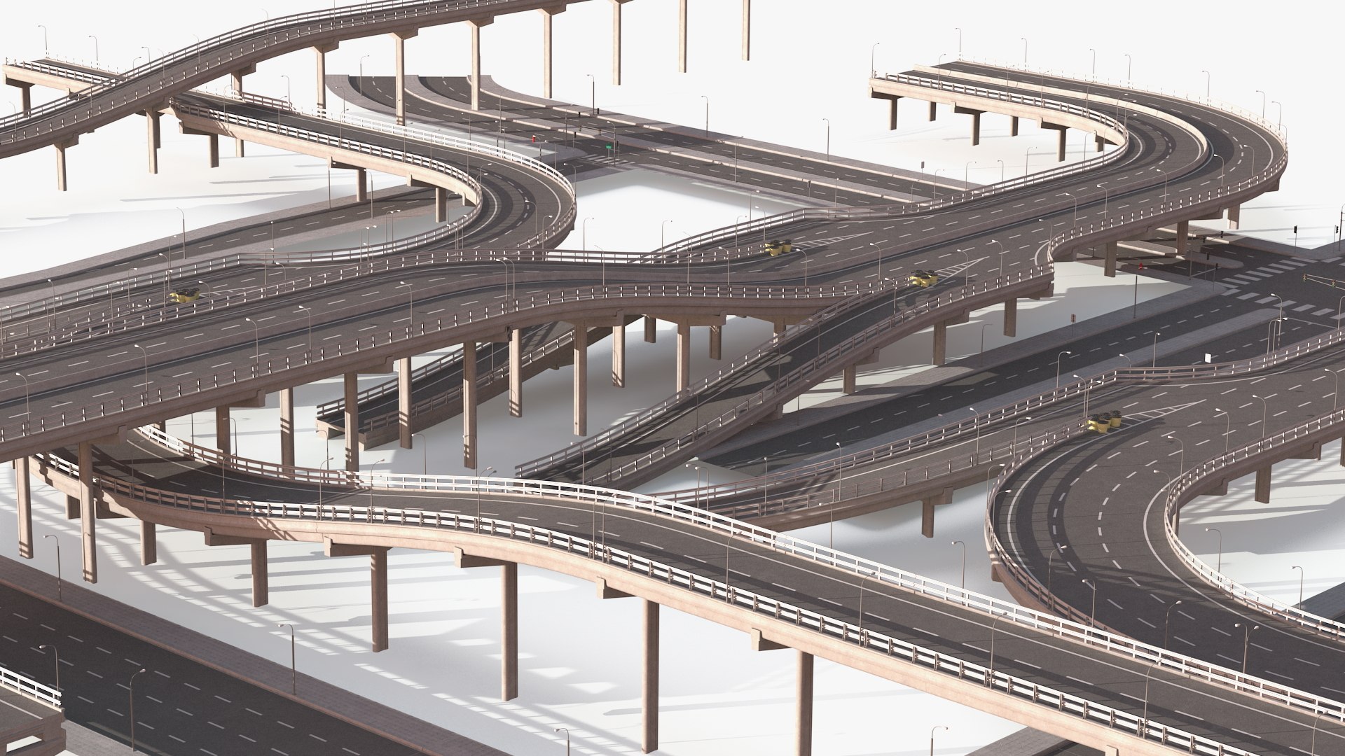 Connectable Highway Road Elements Set 3D - TurboSquid 1984560