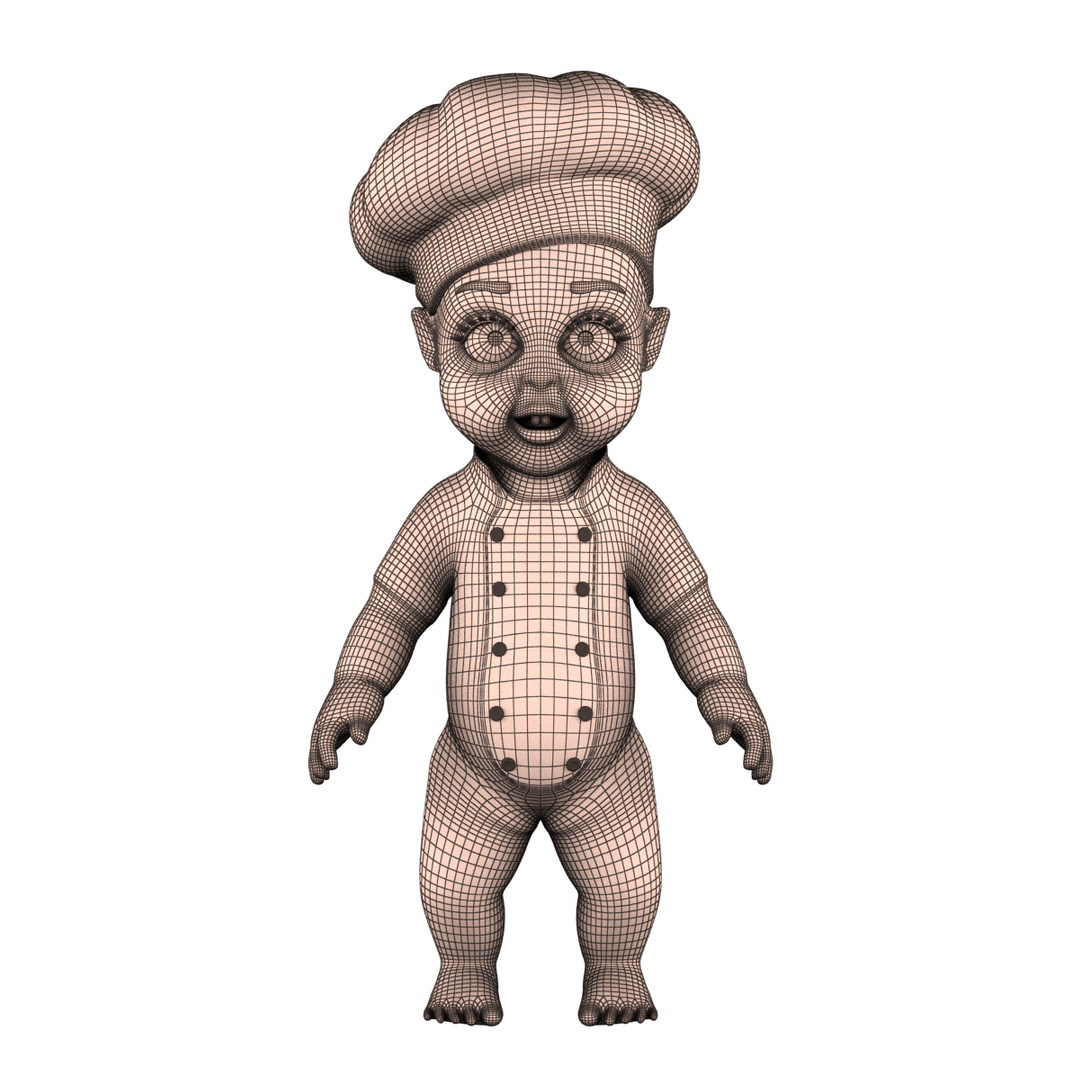cartoon baby little cook