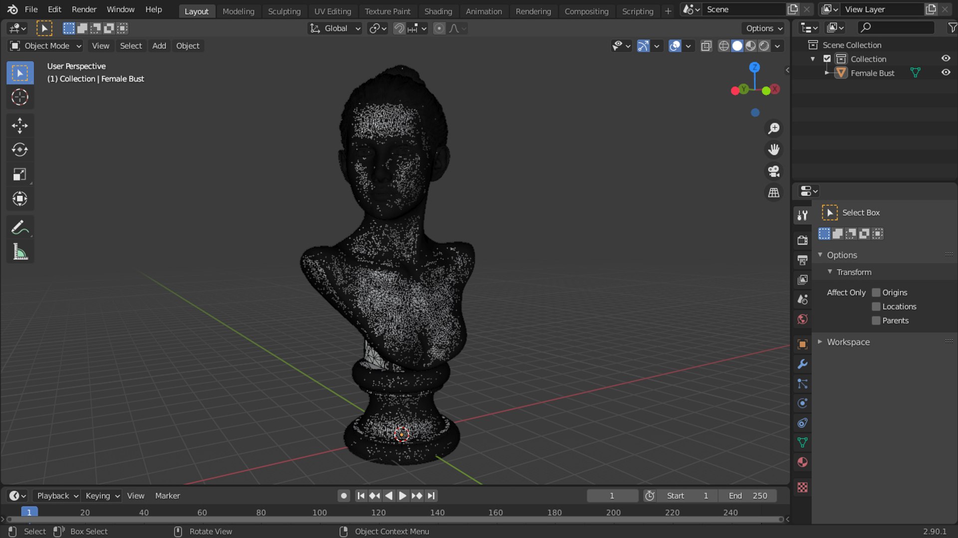 3D Sculpture Female Bust - TurboSquid 1630584
